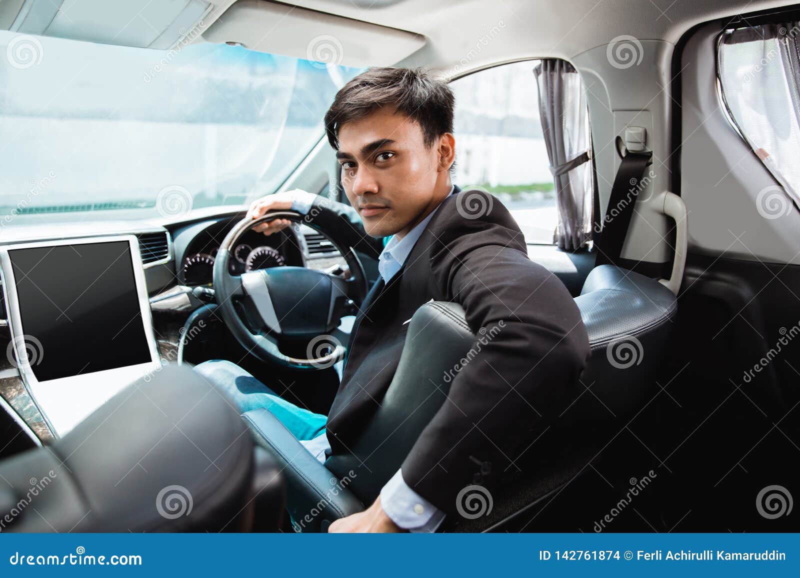 Driver in His Suit Driving Luxurious Car Stock Photo - Image of asian ...