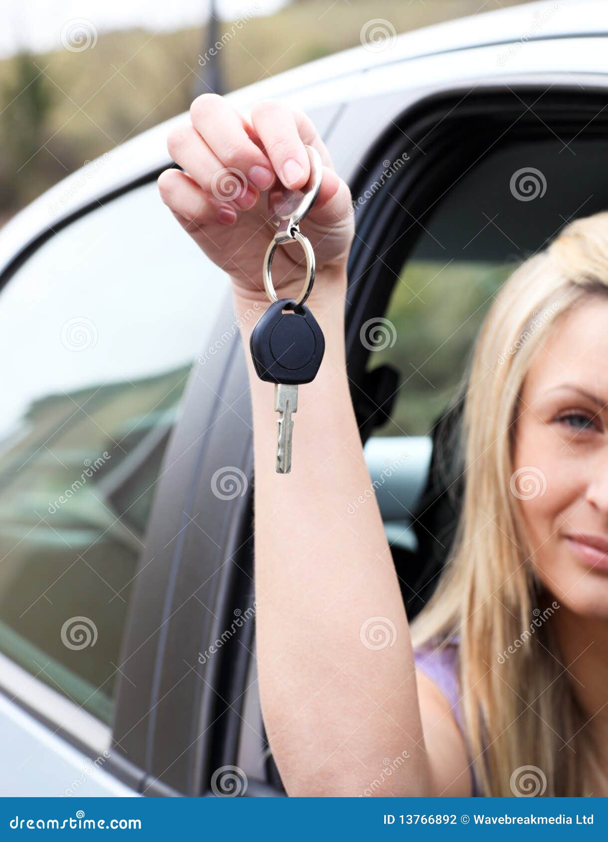 A Driver Holding a Key after Buying a New Car Stock Photo - Image of ...