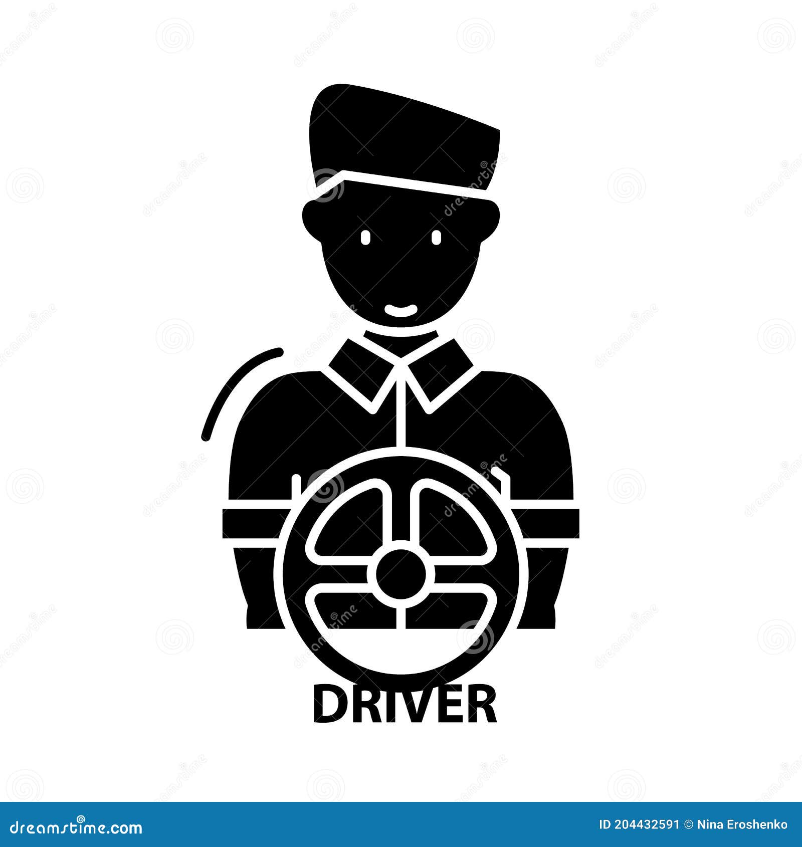 Driver Icon, Black Vector Sign with Editable Strokes, Concept ...