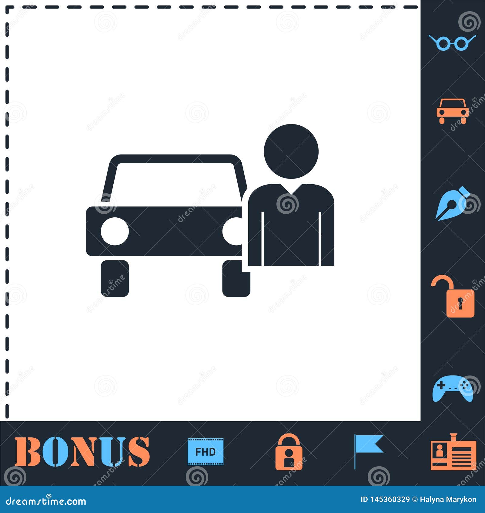 Driver icon flat stock vector. Illustration of drive - 145360329