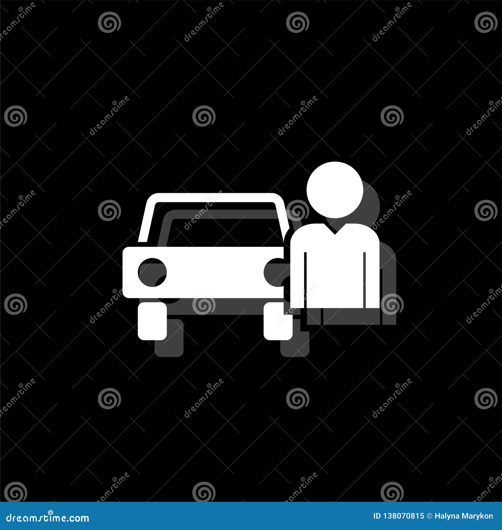 Driver icon flat stock illustration. Illustration of automobile - 138070815