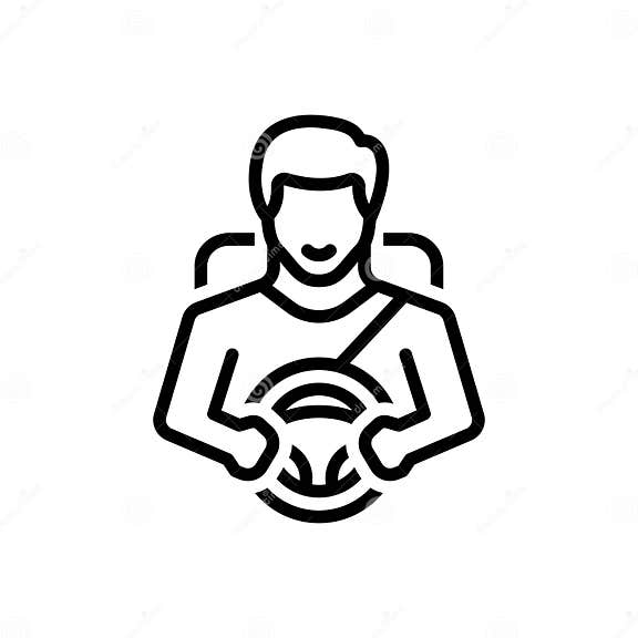 Black Line Icon for Driver, Initiator and Operator Stock Illustration ...