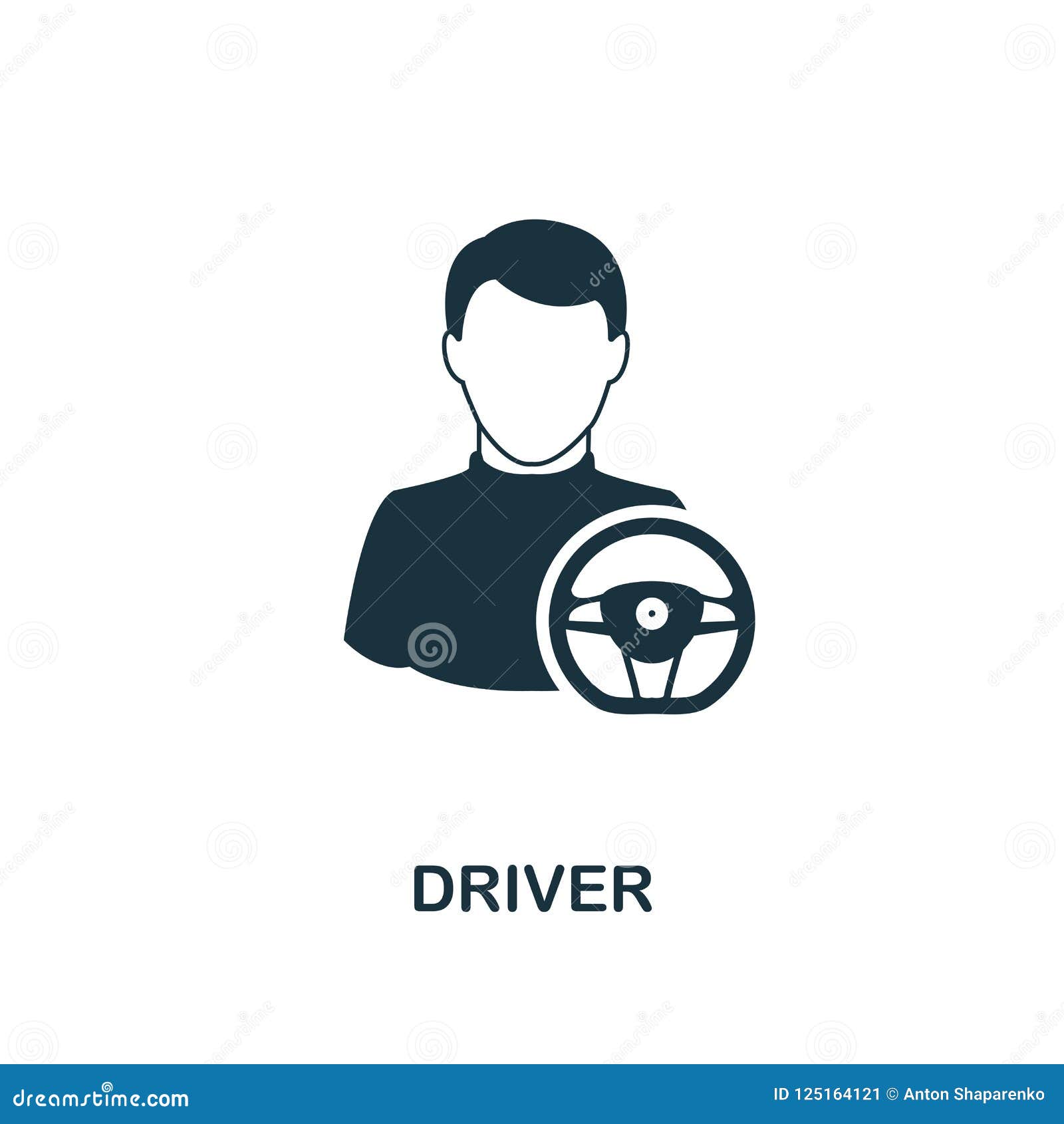 Driver Icon. Monochrome Style Design from Professions Icon Collection ...