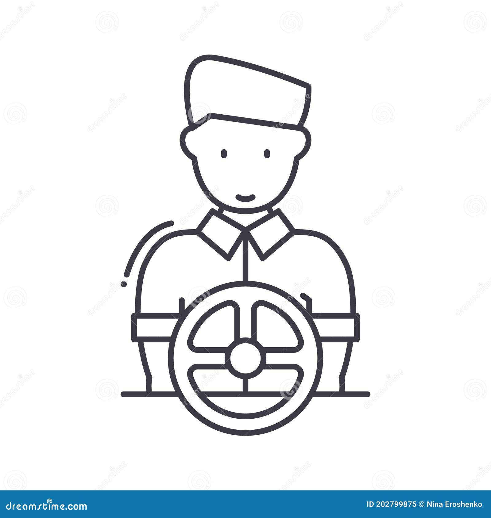 Driver Icon, Linear Isolated Illustration, Thin Line Vector, Web Design ...