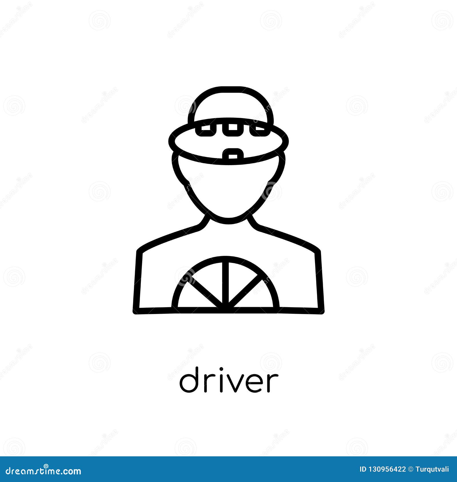 Driver Icon. Trendy Modern Flat Linear Vector Driver Icon on White ...