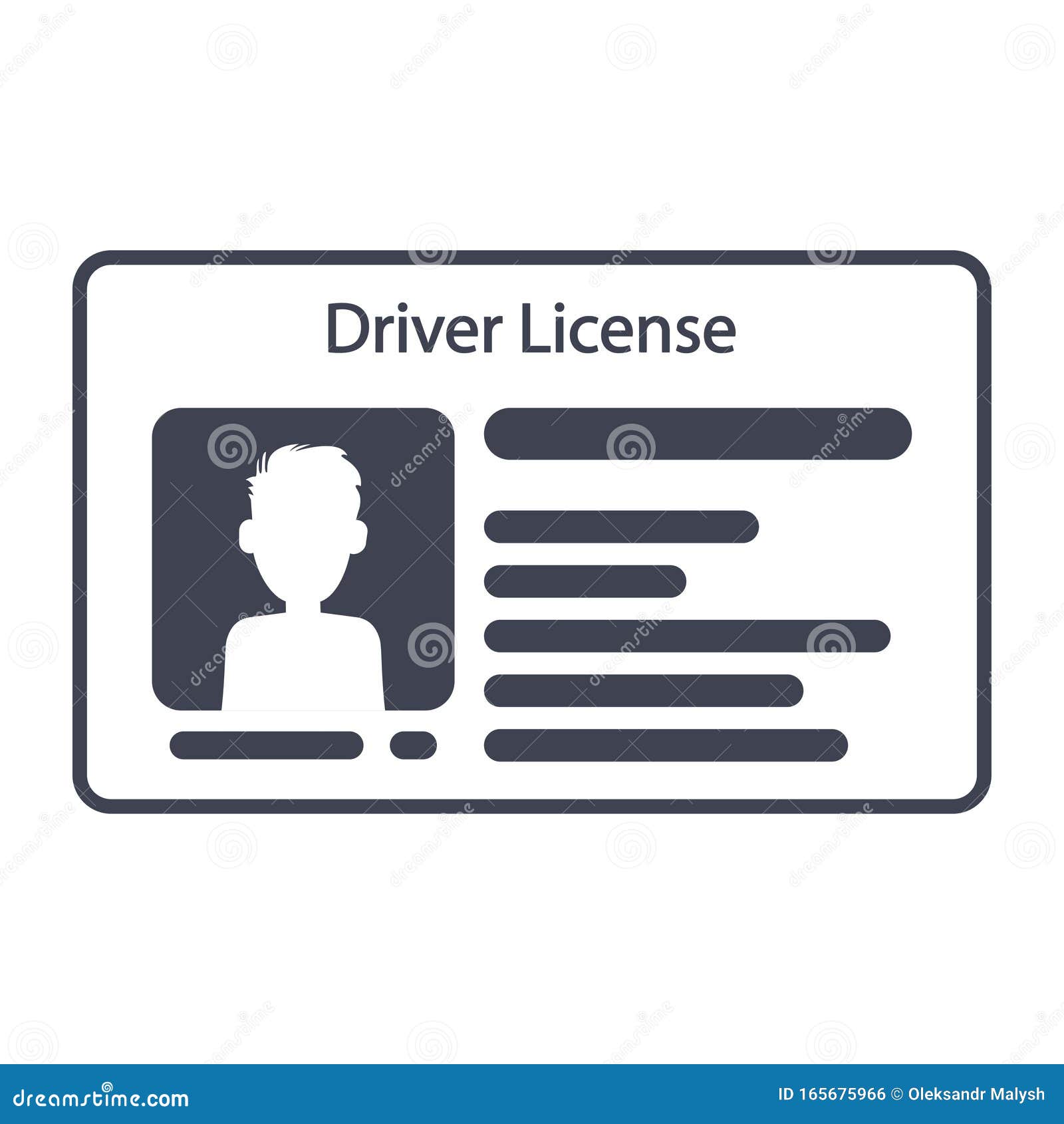 Driver Id Card License with Photo Identification Vector Stock Vector ...