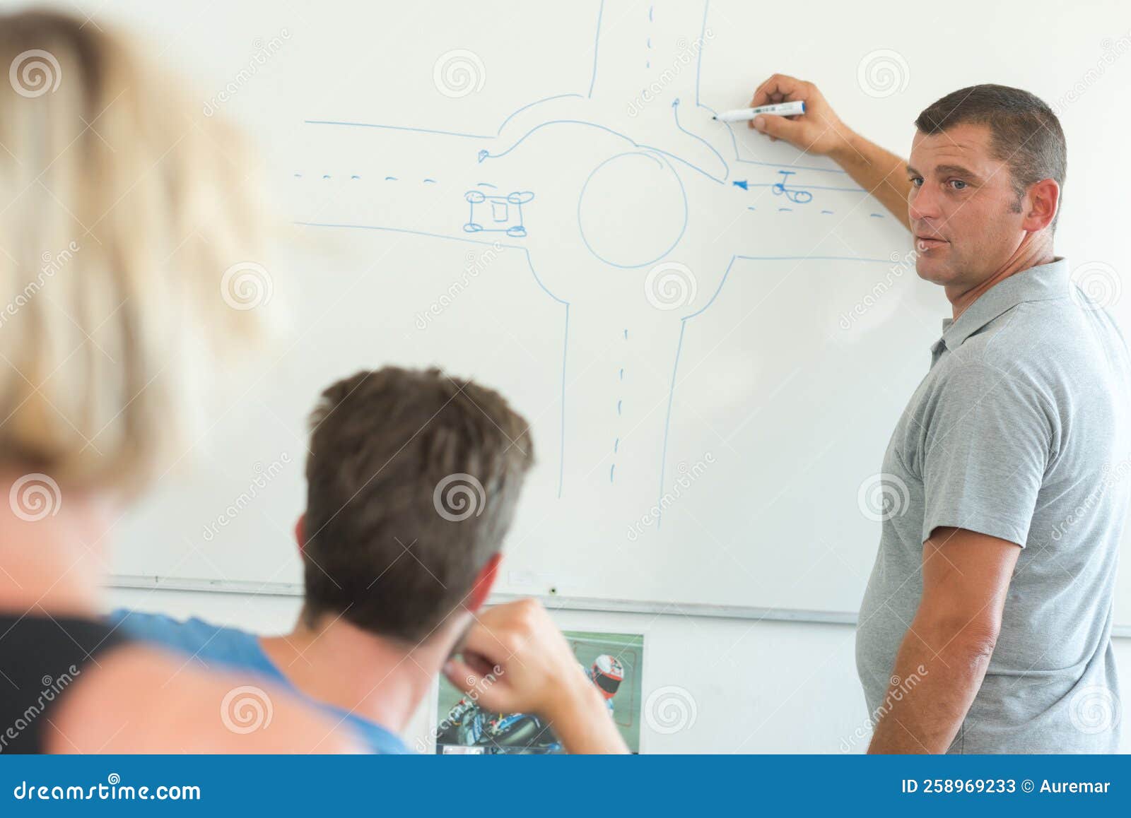Driver Instructor in Code Lesson Stock Image - Image of explaining ...