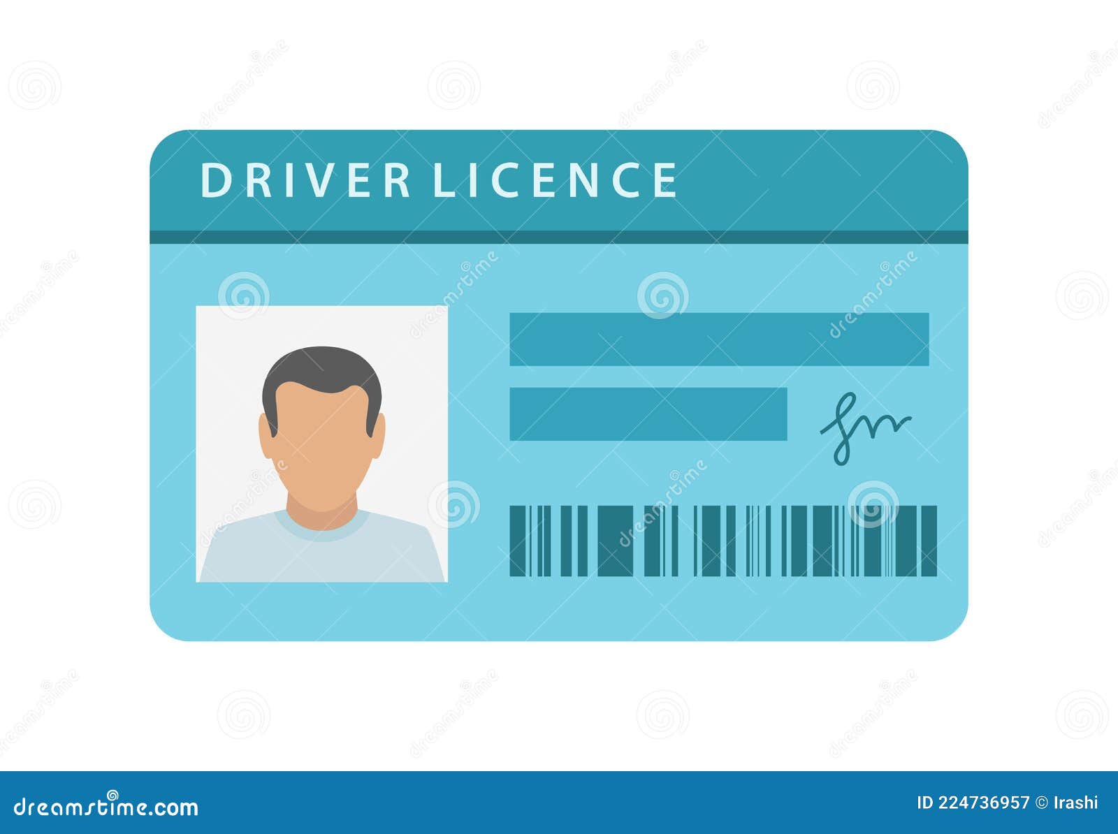 Driver Licence Id Card Vector White Background | CartoonDealer.com ...