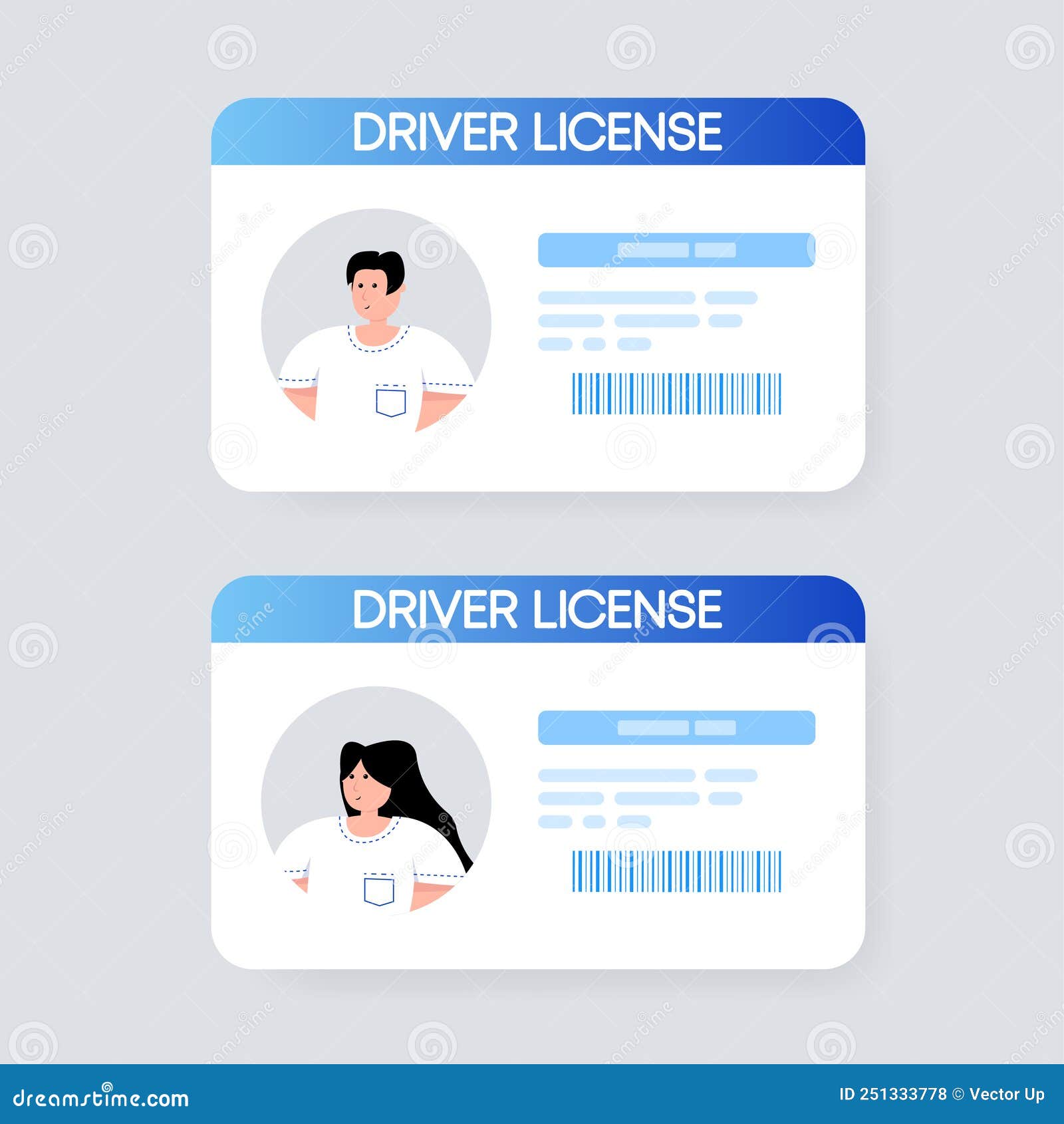Driver License, Car Driving Licence. ID Card Template. Vector ...