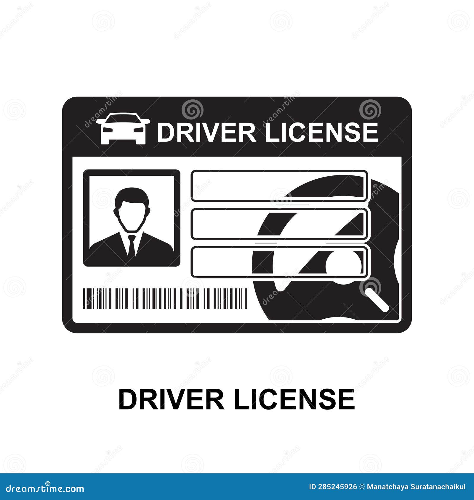 Driver License Icon Isolated on Background Stock Vector - Illustration ...
