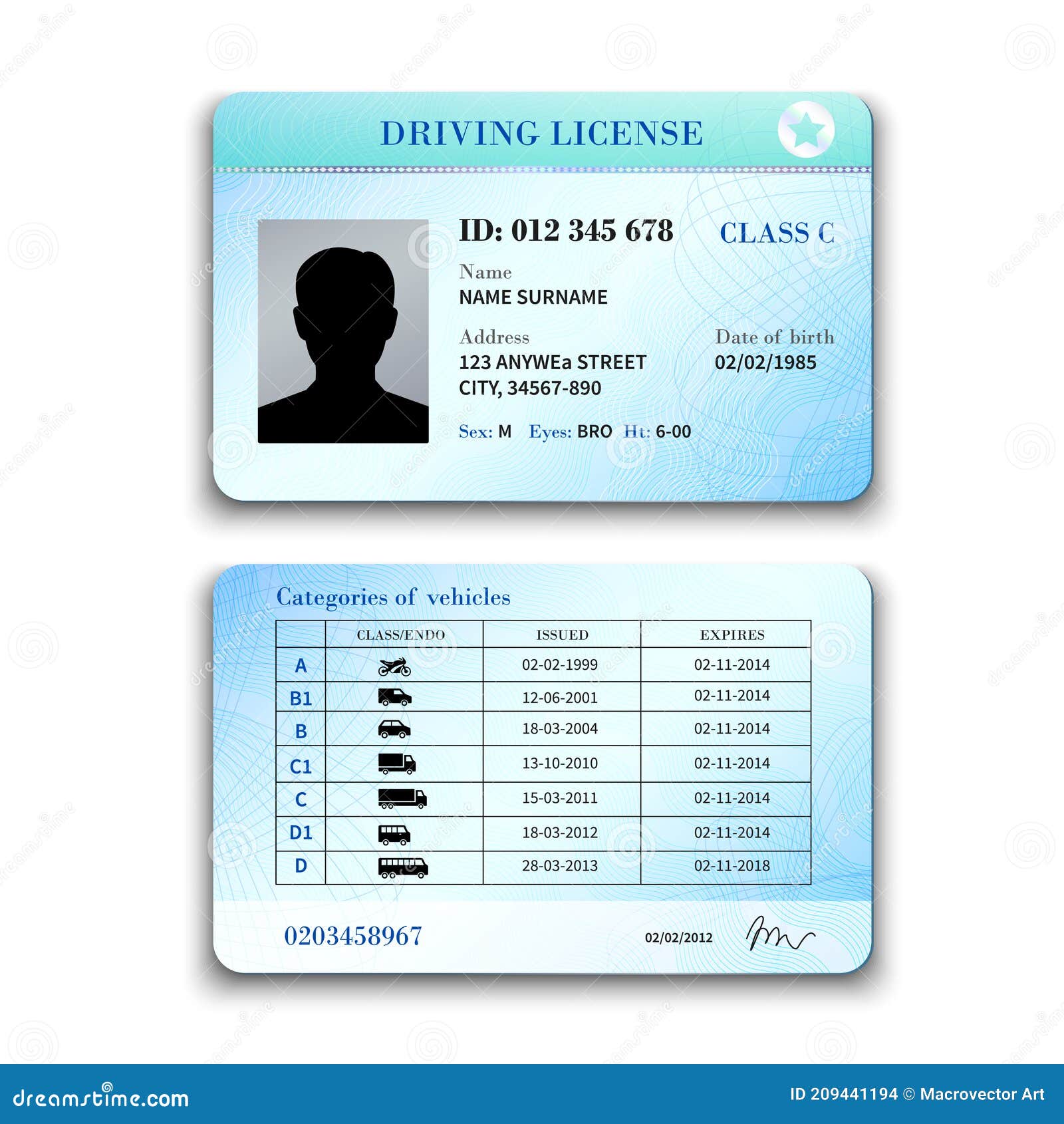 Driver License Illustration Vector Design Illustration Stock Vector ...