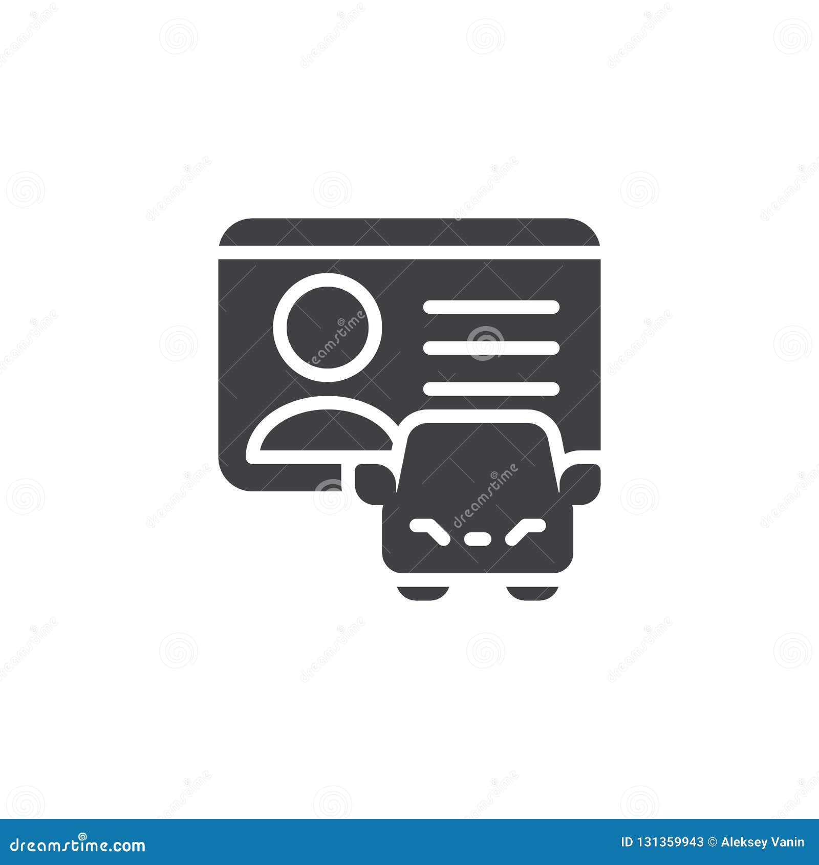 Driver license vector icon stock vector. Illustration of flat - 131359943