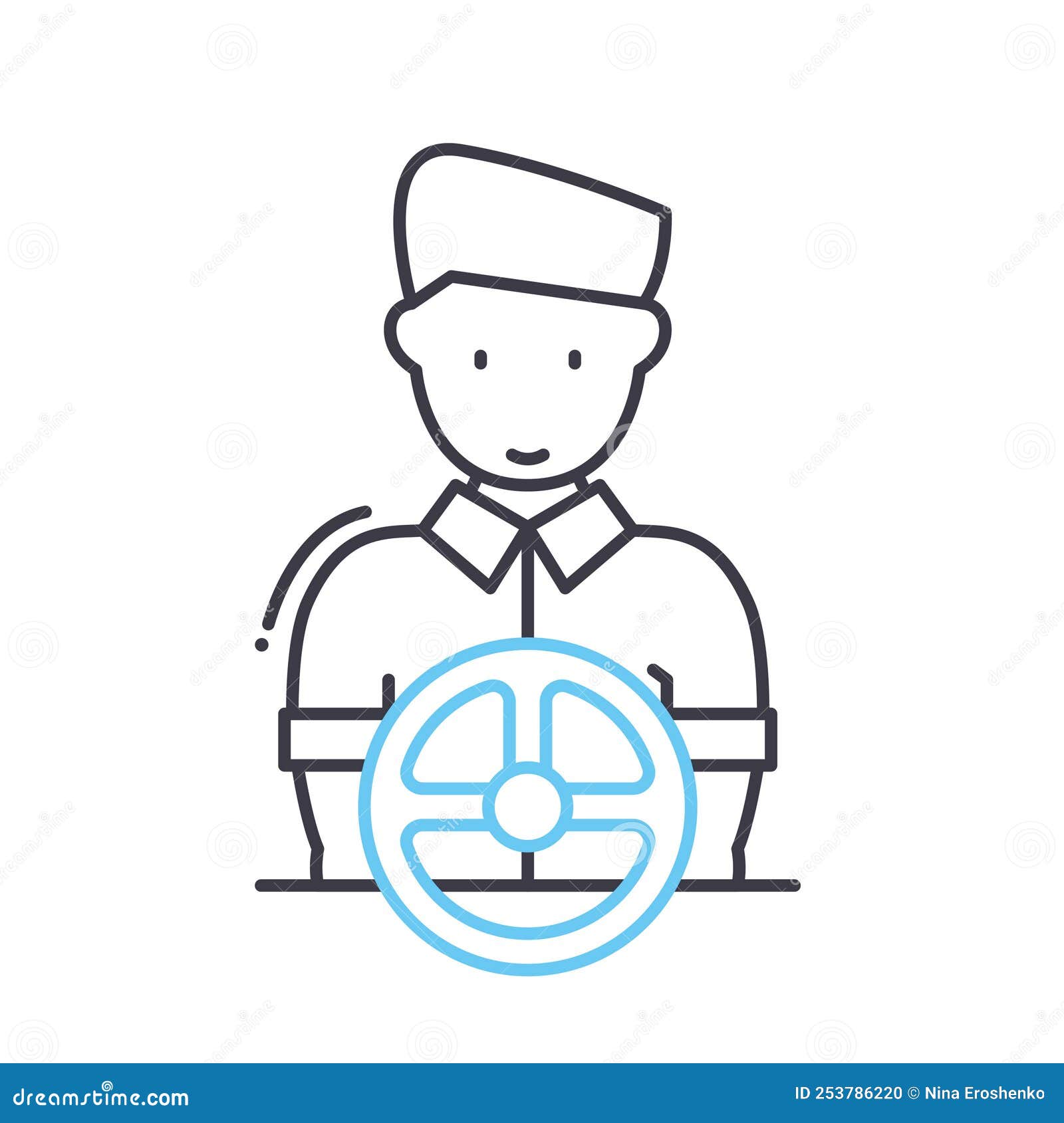 Driver Line Icon, Outline Symbol, Vector Illustration, Concept Sign ...