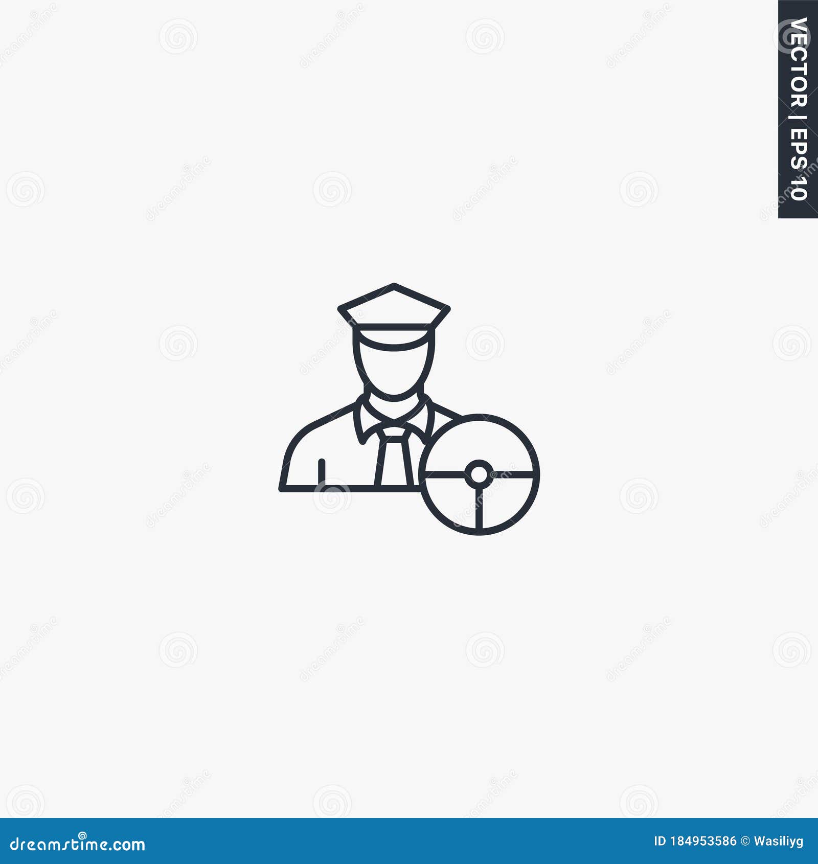 Driver, Linear Style Sign for Mobile Concept and Web Design Stock ...