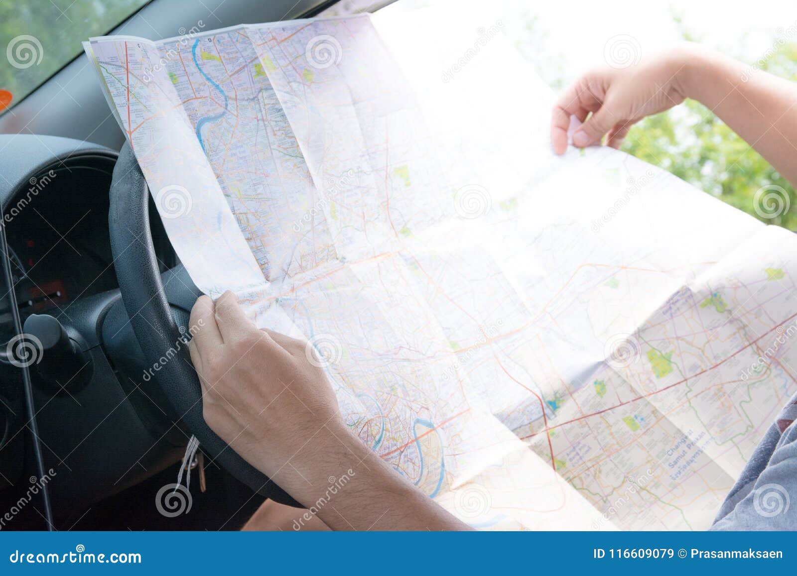 Driver looking on map stock image. Image of drive, adult - 116609079