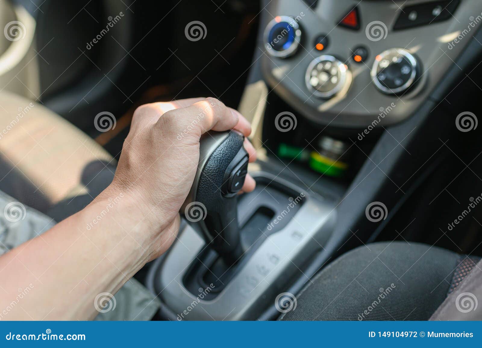 Driver Male Hand Holding Automatic Gear Shift Stock Photo - Image of ...