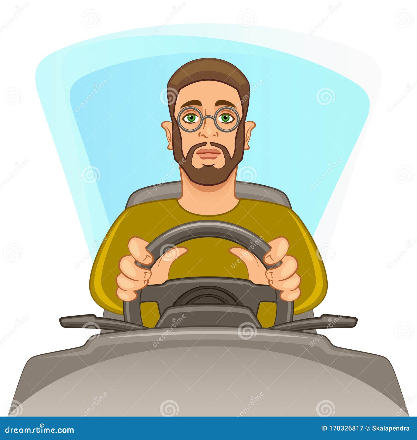 Driver man stock vector. Illustration of retro, rudder - 170326817