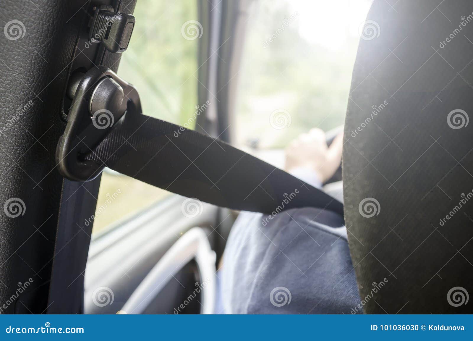 Driver Man is Fastened with a Safety Belt Stock Photo - Image of secure ...