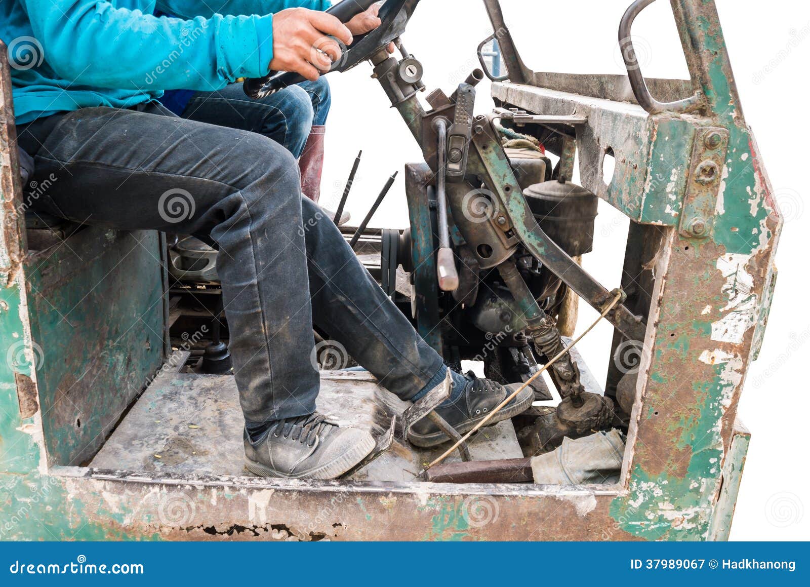 Driver with Old Rusty Truck Stock Image - Image of white, metal: 37989067