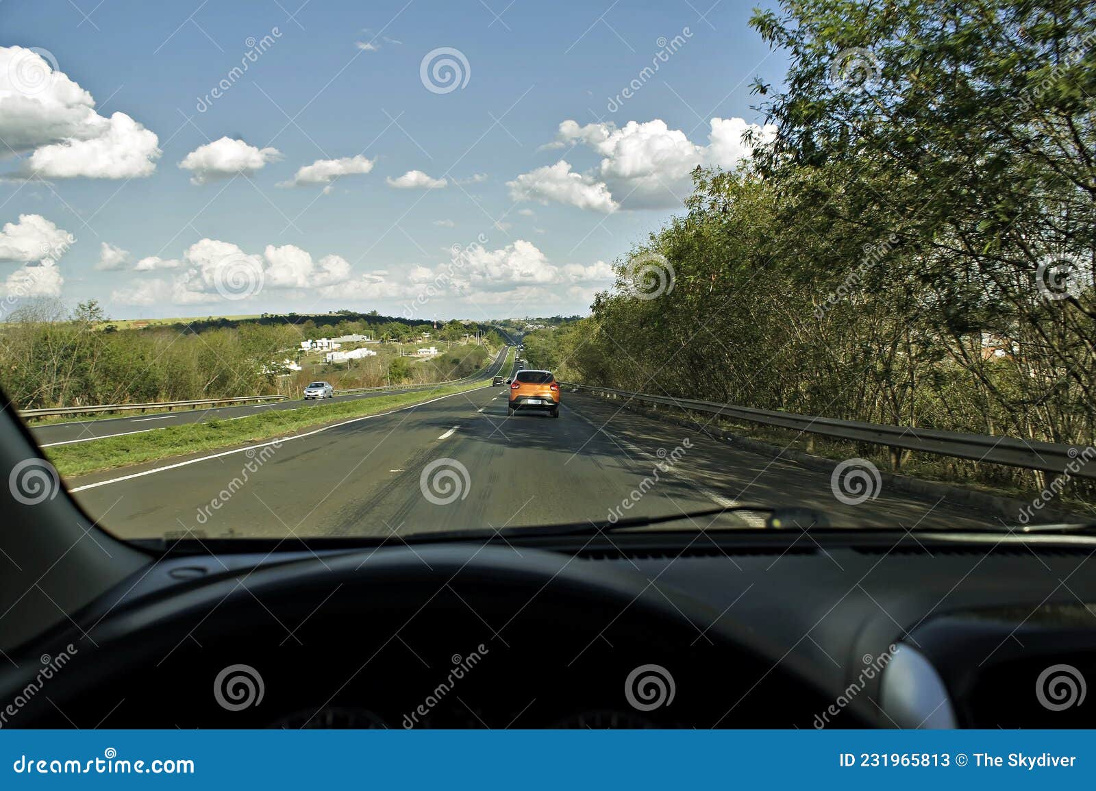 Driver Point of View at the Highway. Stock Image - Image of route ...