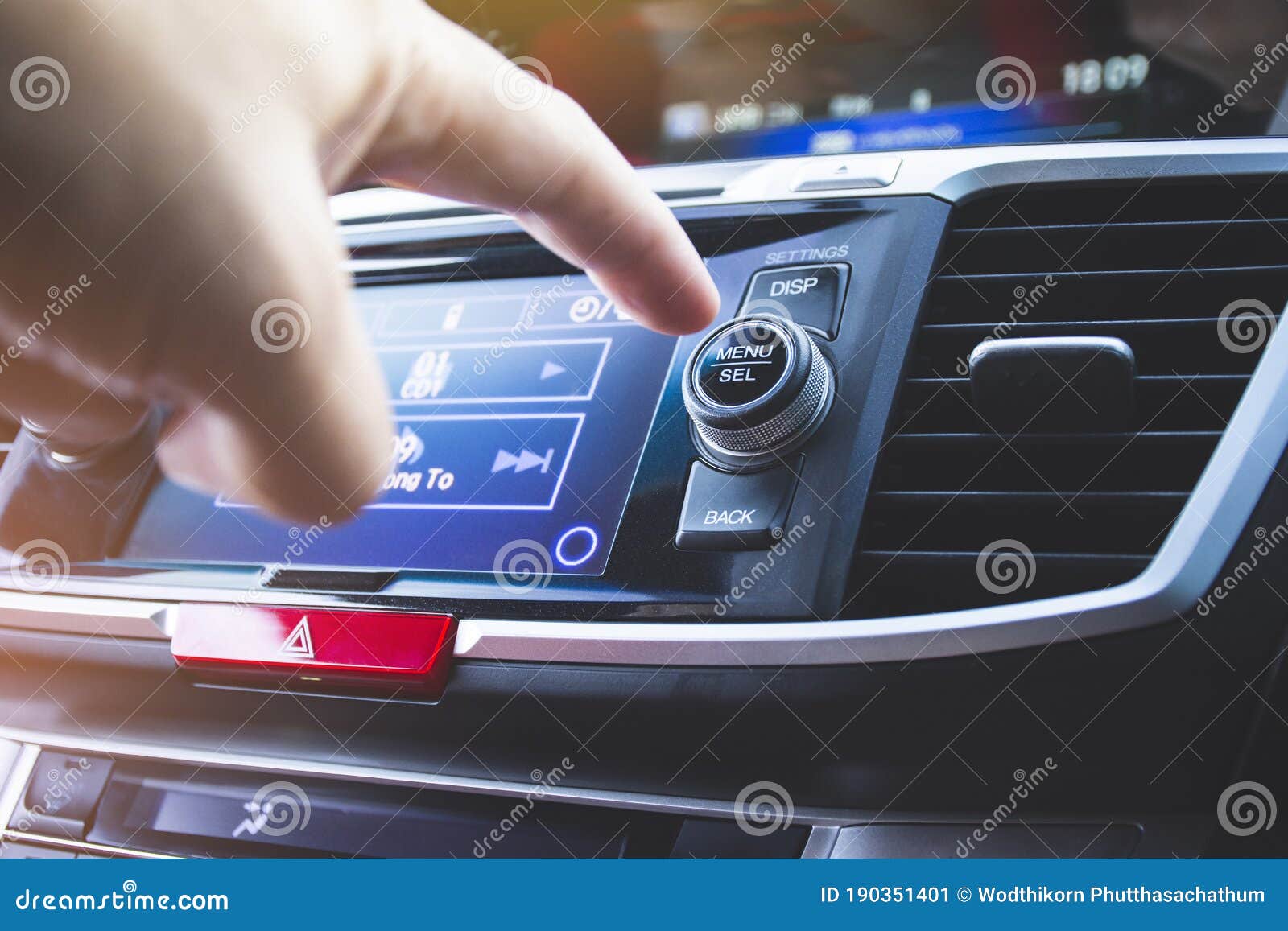 Driver Pressing Menu/select Button Stock Image - Image of hand, press ...