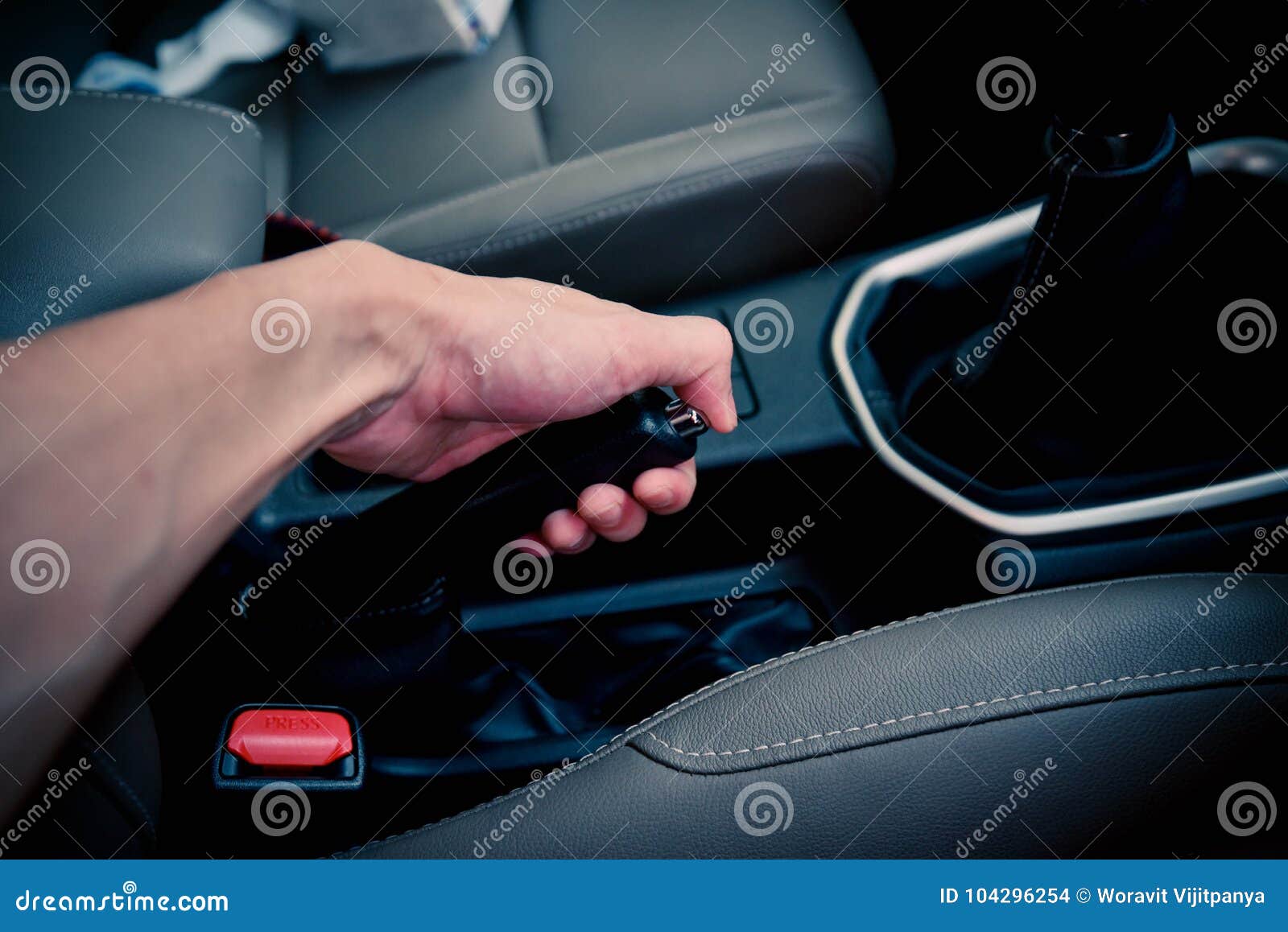Driver Pulling the Car Hand Brake Stock Photo - Image of chinese ...