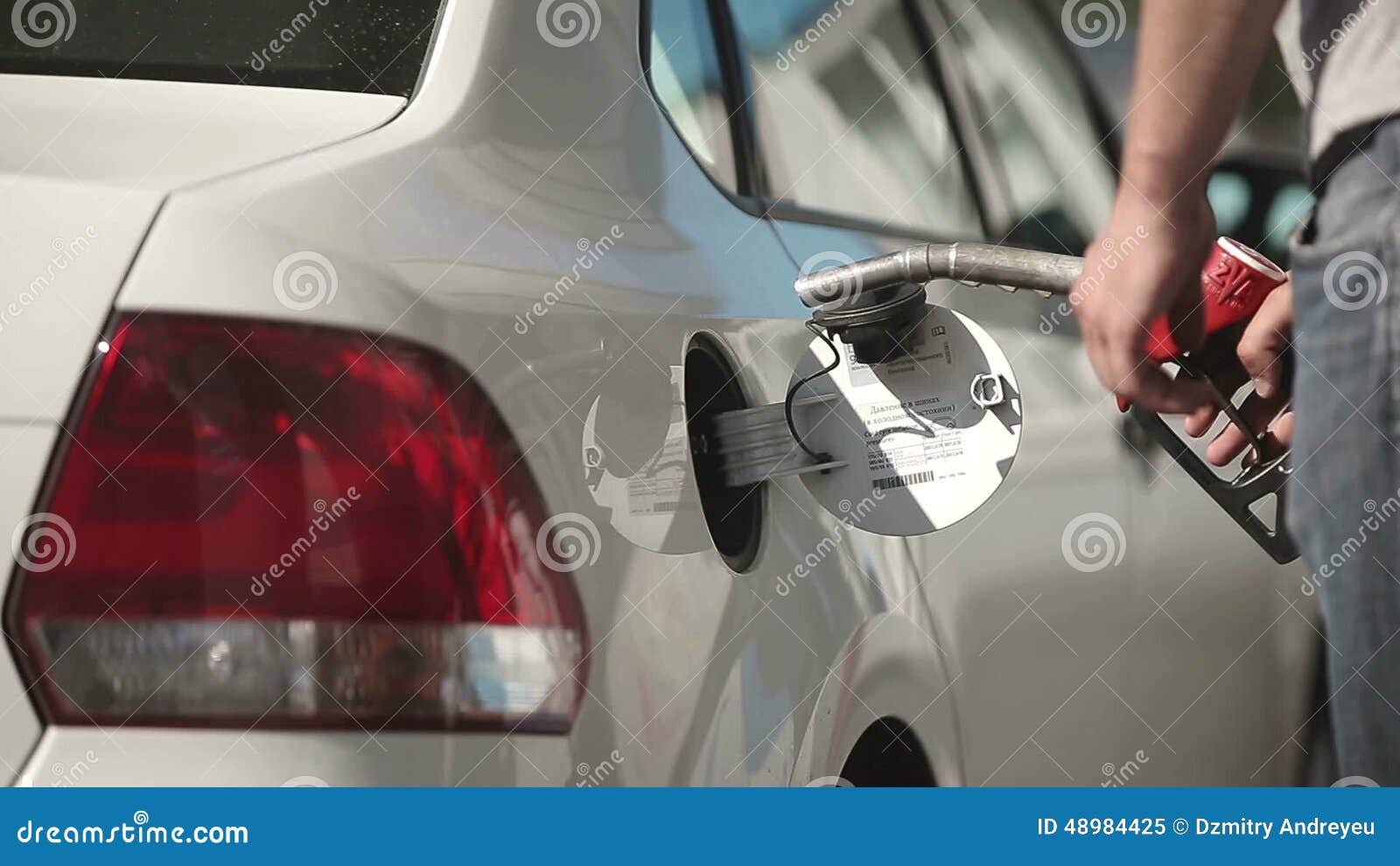 The Driver Pumping Gasoline at the Gas Station. Stock Video - Video of ...