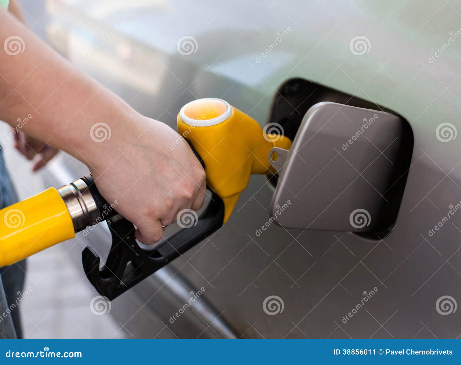 Driver Pumping Gasoline at the Gas Station Stock Image - Image of ...