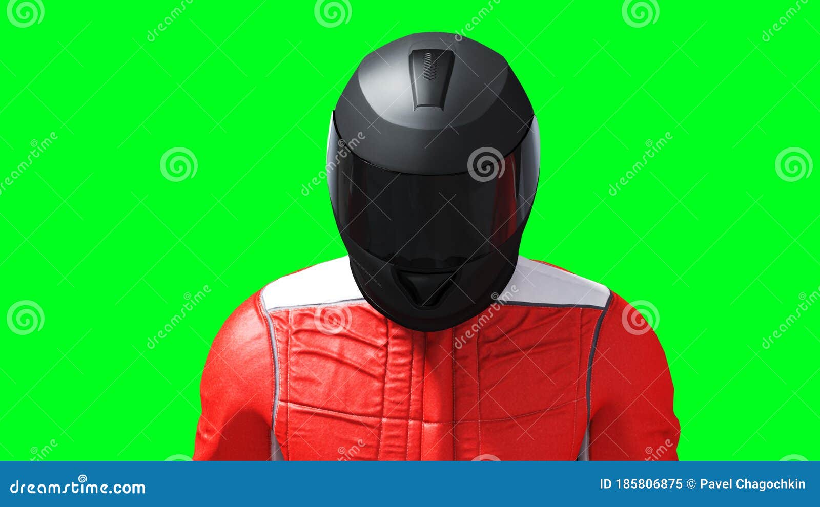 Driver, Racer Isolate on Green Screen. 3d Rendering. Stock Illustration ...