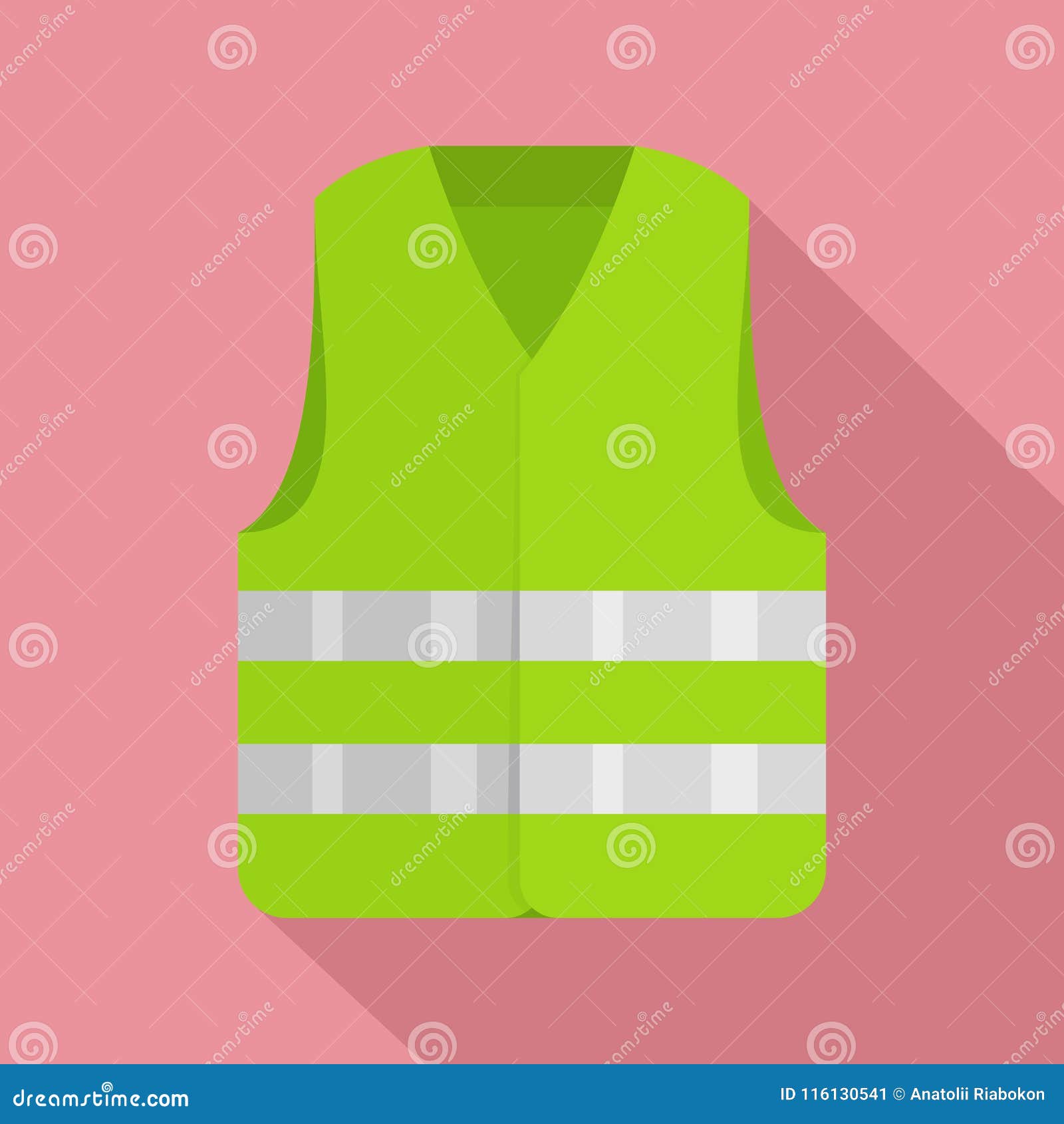 Driver Reflective Vest Icon, Flat Style Stock Vector - Illustration of ...