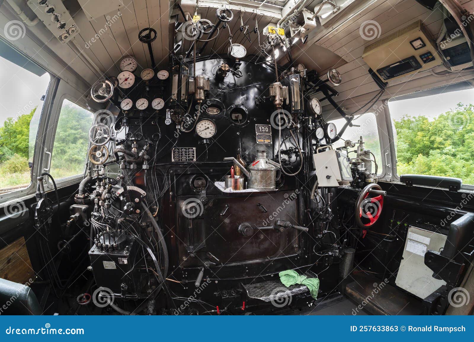 Driver`s Cab of an Old Steam Locomotive Stock Image - Image of mechanic ...