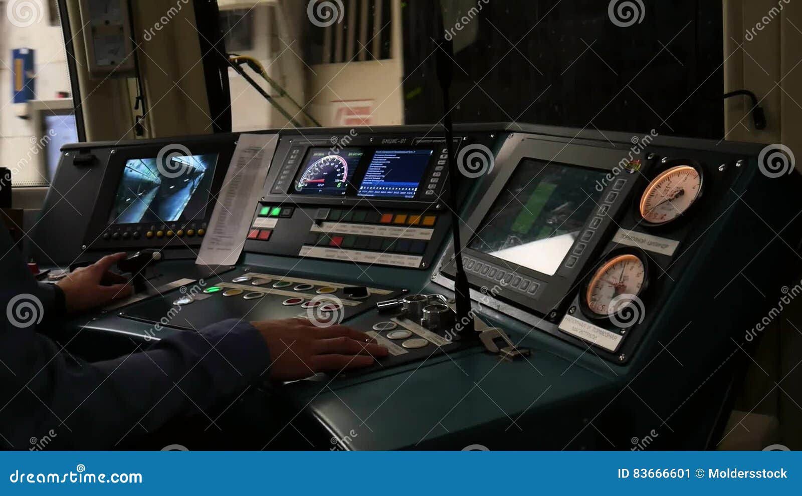 Driver`s Cab and the Remote Control Subway Train Stock Video - Video of ...