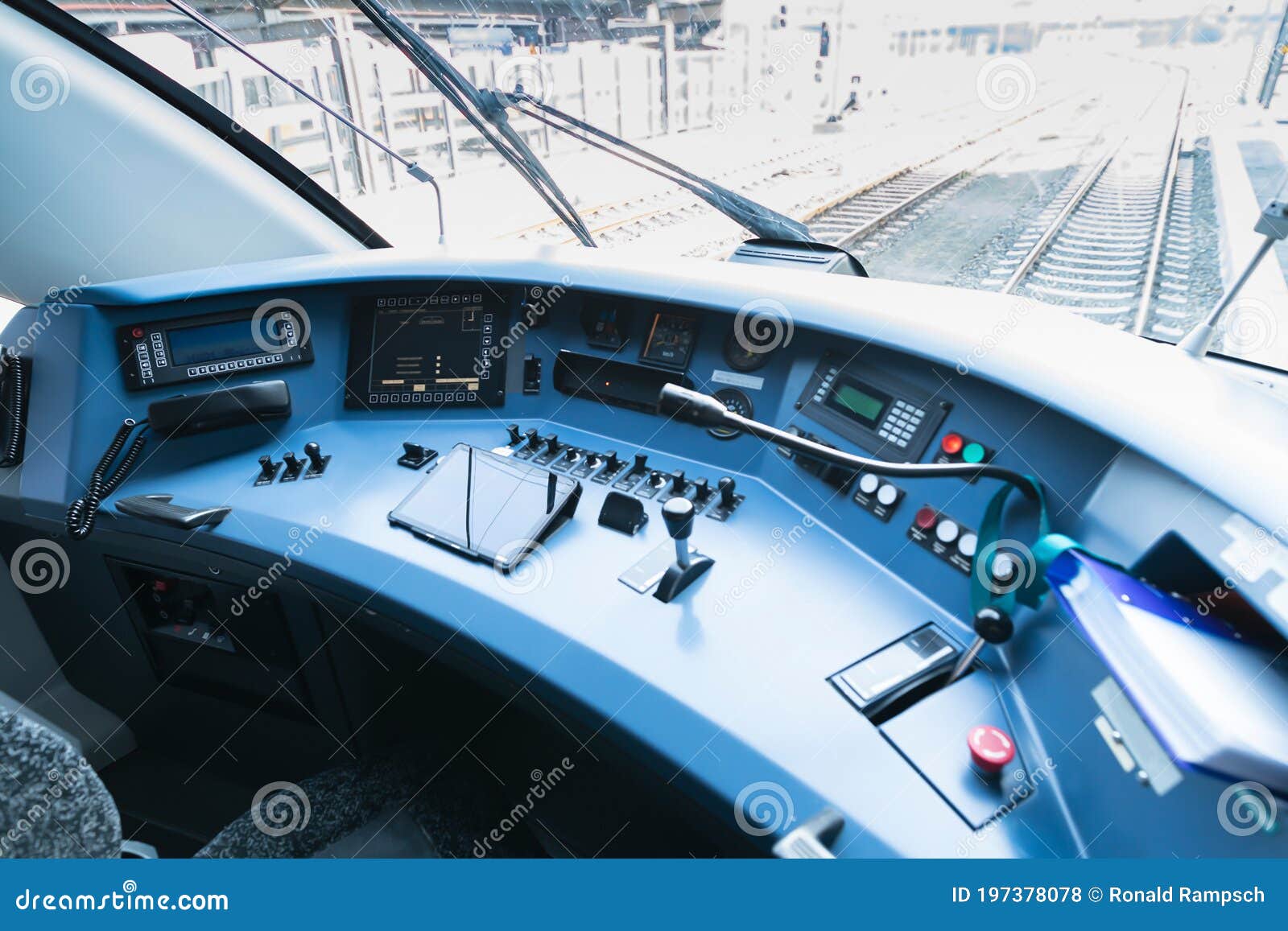 Driver`s Cab is the Workplace of a Locomotive Driver Stock Photo ...