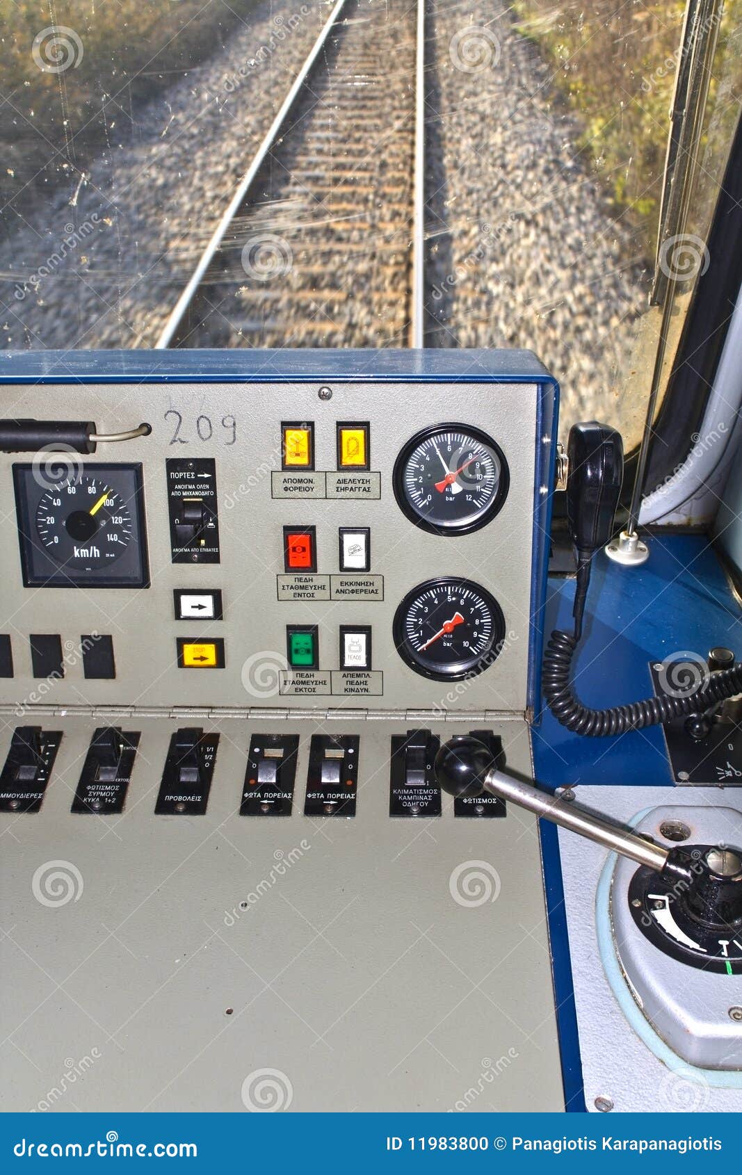 Driver's Control Room Of A Train Stock Photo - Image: 11983800