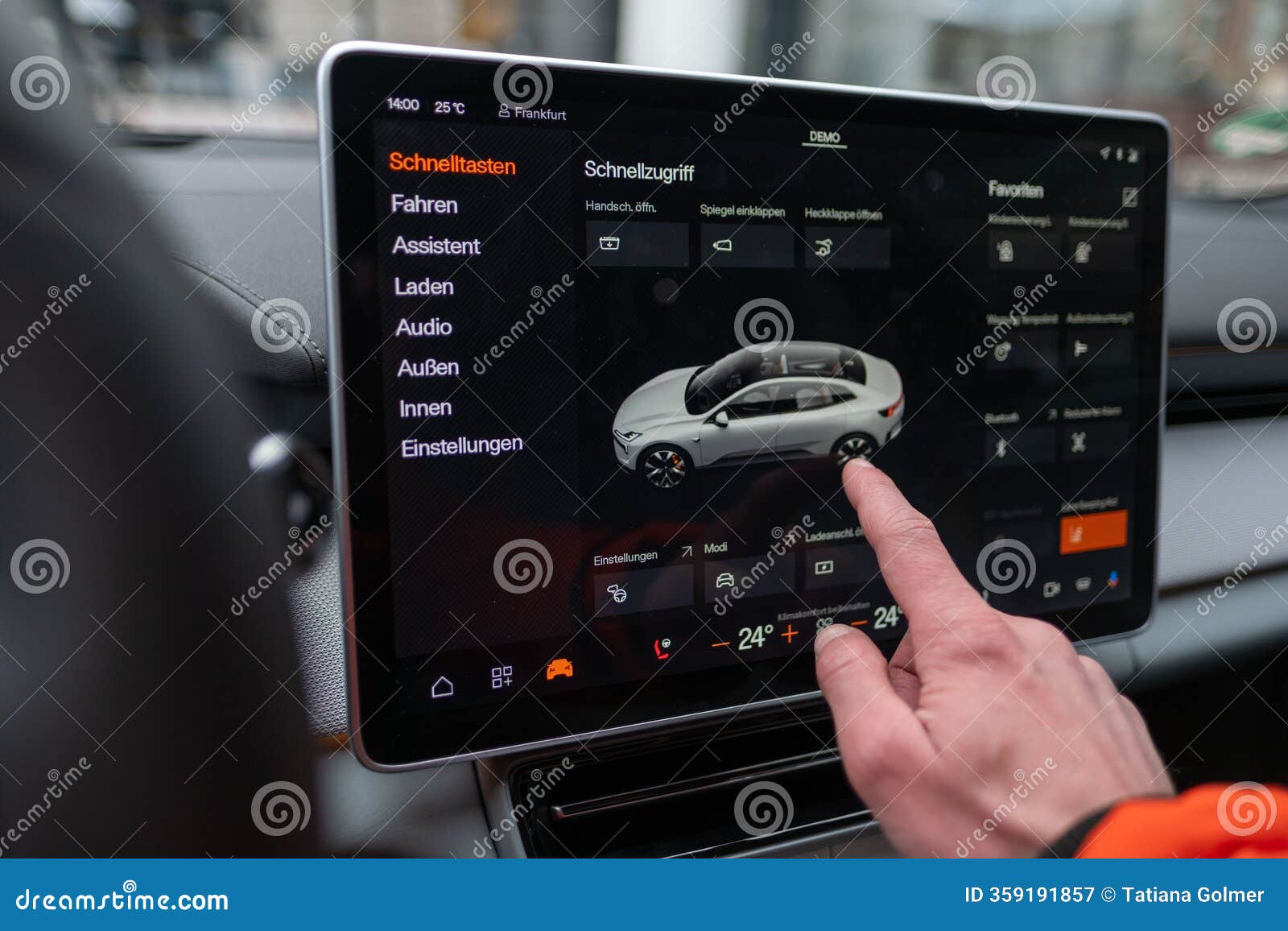 Driver S Hand Interacts with Large, Intuitive Touchscreen Display in ...