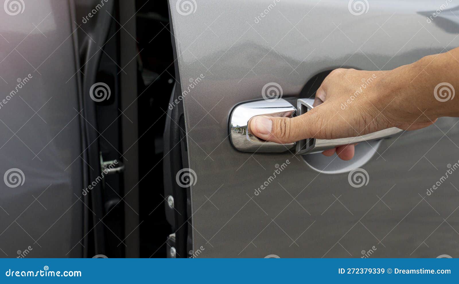 Driver S Hand Pulls the Car Door. Stock Image - Image of industry ...