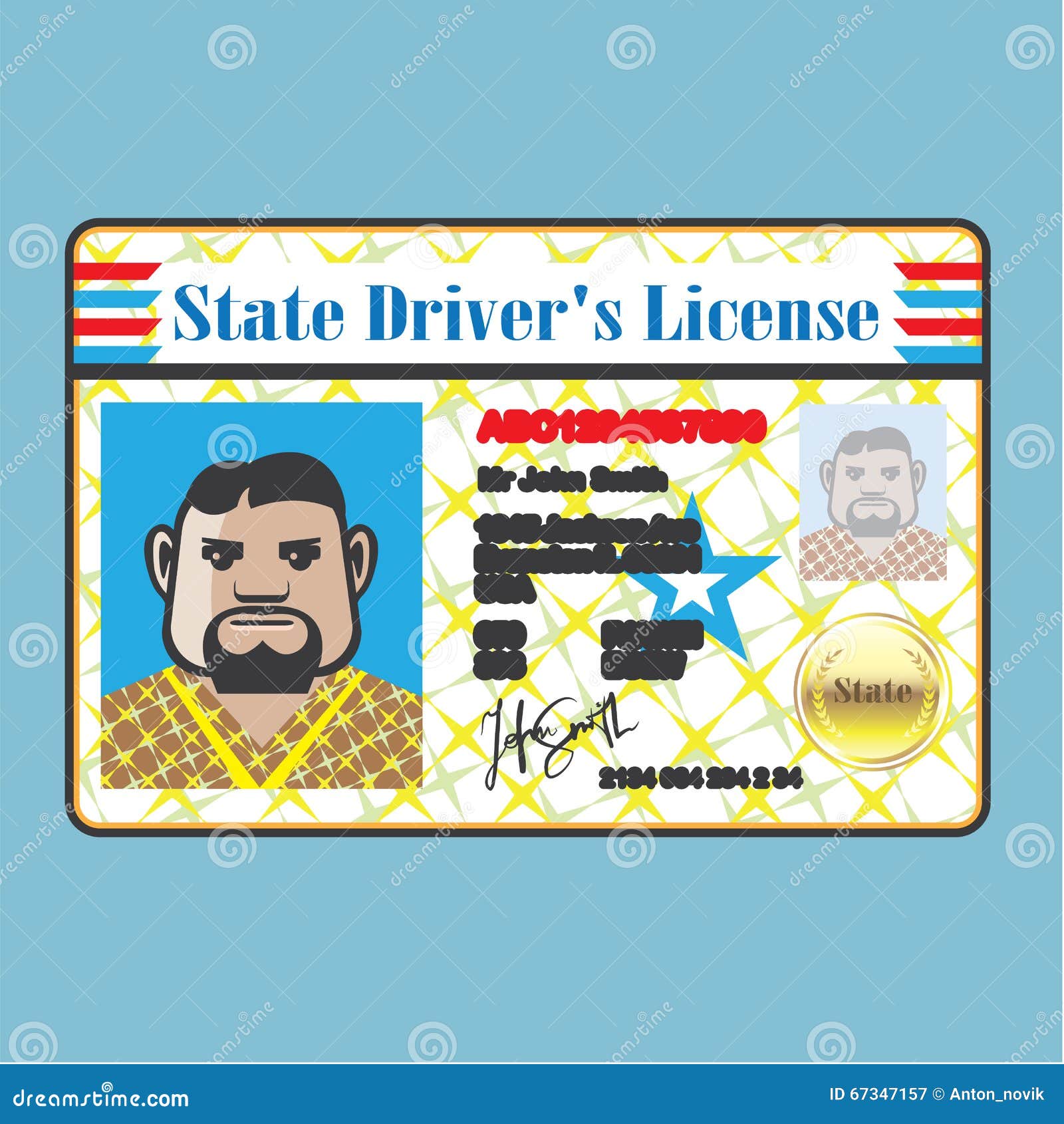 Driver s License Man stock vector. Illustration of space - 67347157