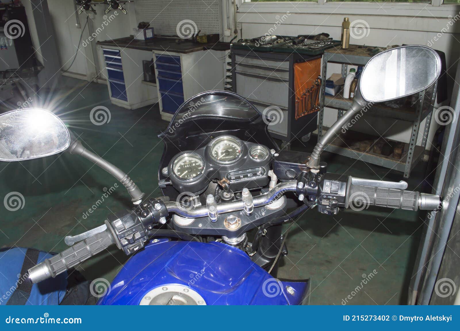 Driver`s Side View of the Handlebar of a Motorcycle Stock Photo - Image ...