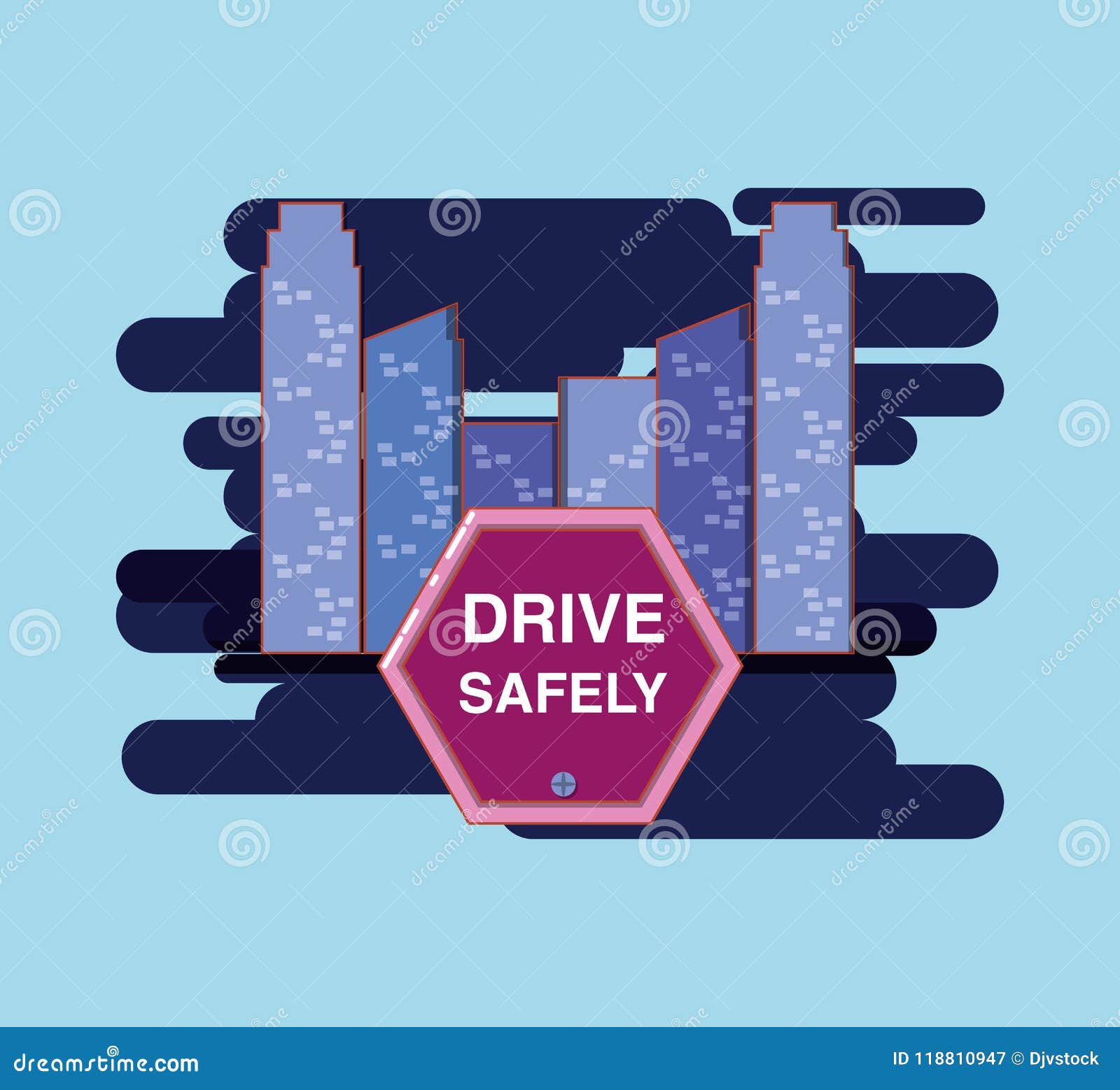 Driver Safely Campaign Label Stock Vector - Illustration of prevention ...