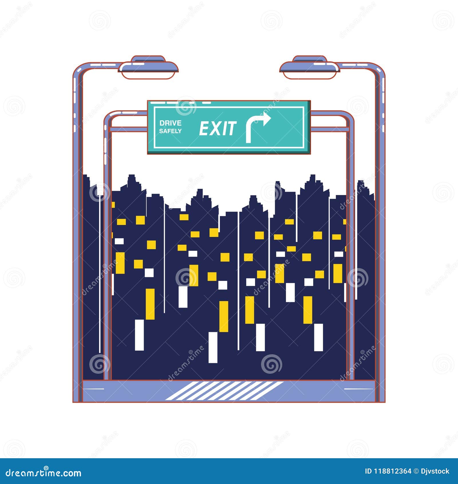 Driver Safely with Exit Signal Stock Vector - Illustration of drive ... Driver Safely with Exit Signal Stock Vector - Illustration of drive ...