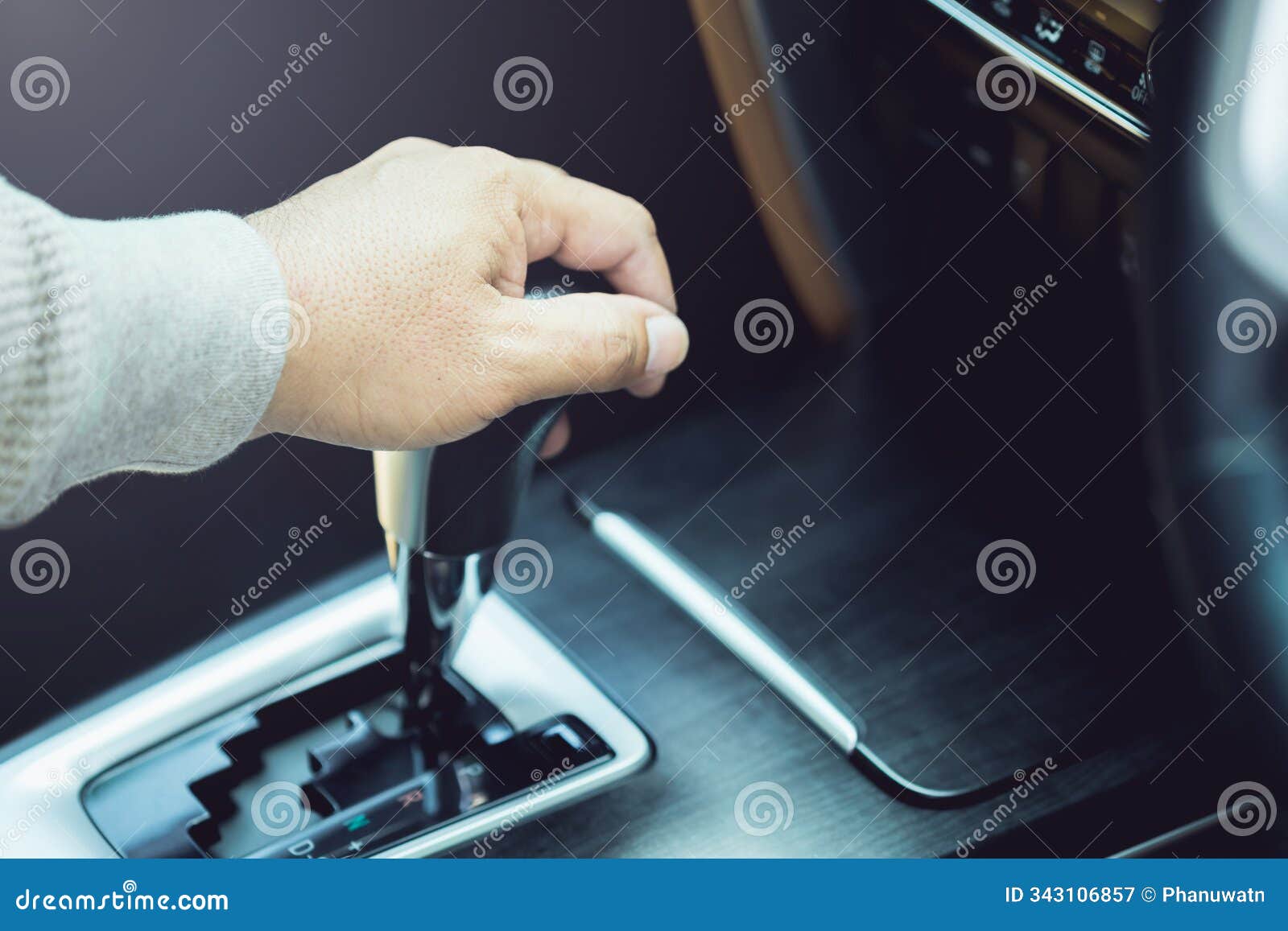A Driver Shifting the Automatic Gear with Proper Hand Placement ...