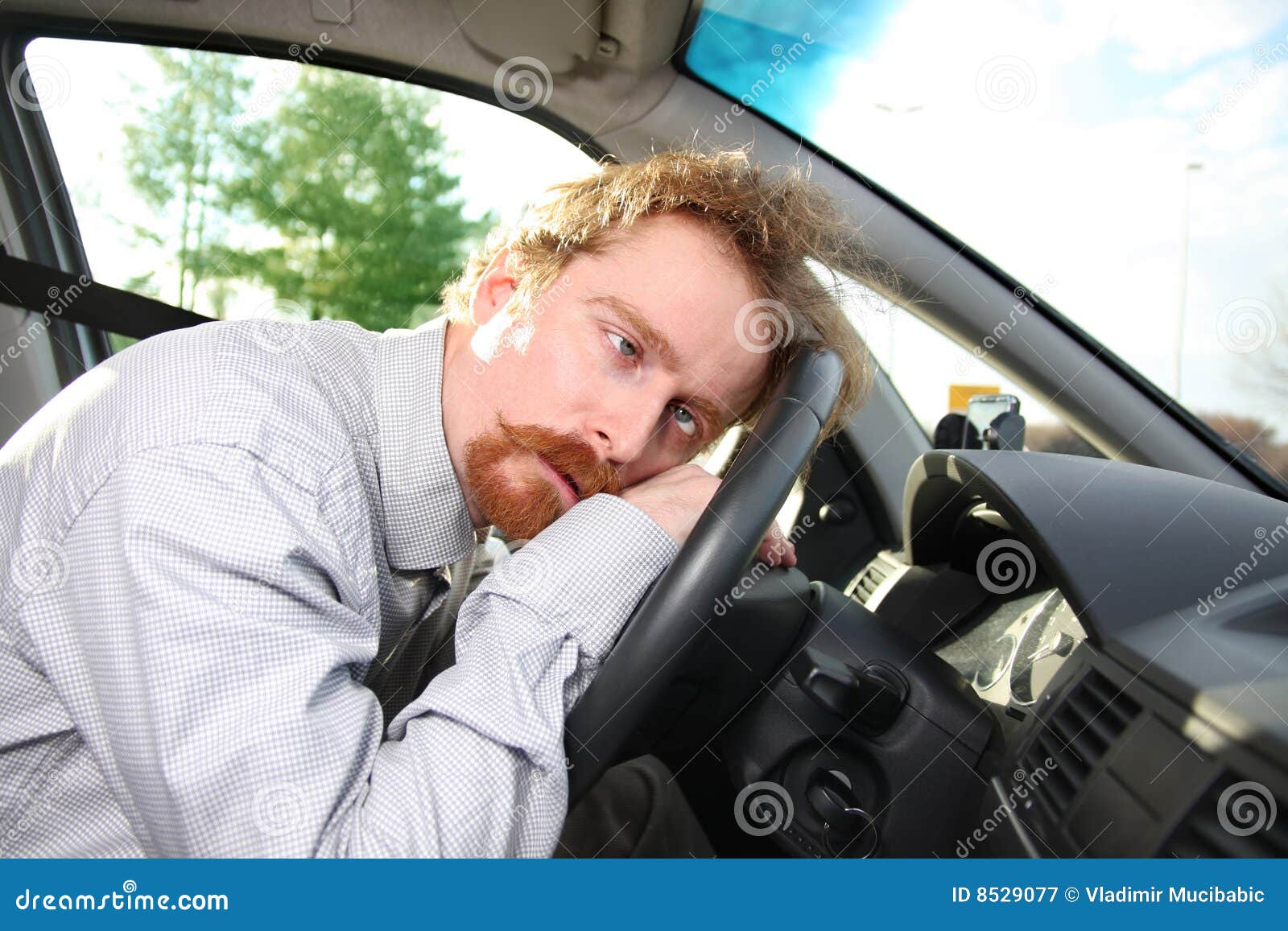 Driver sleeps in a car stock image. Image of road, danger - 8529077