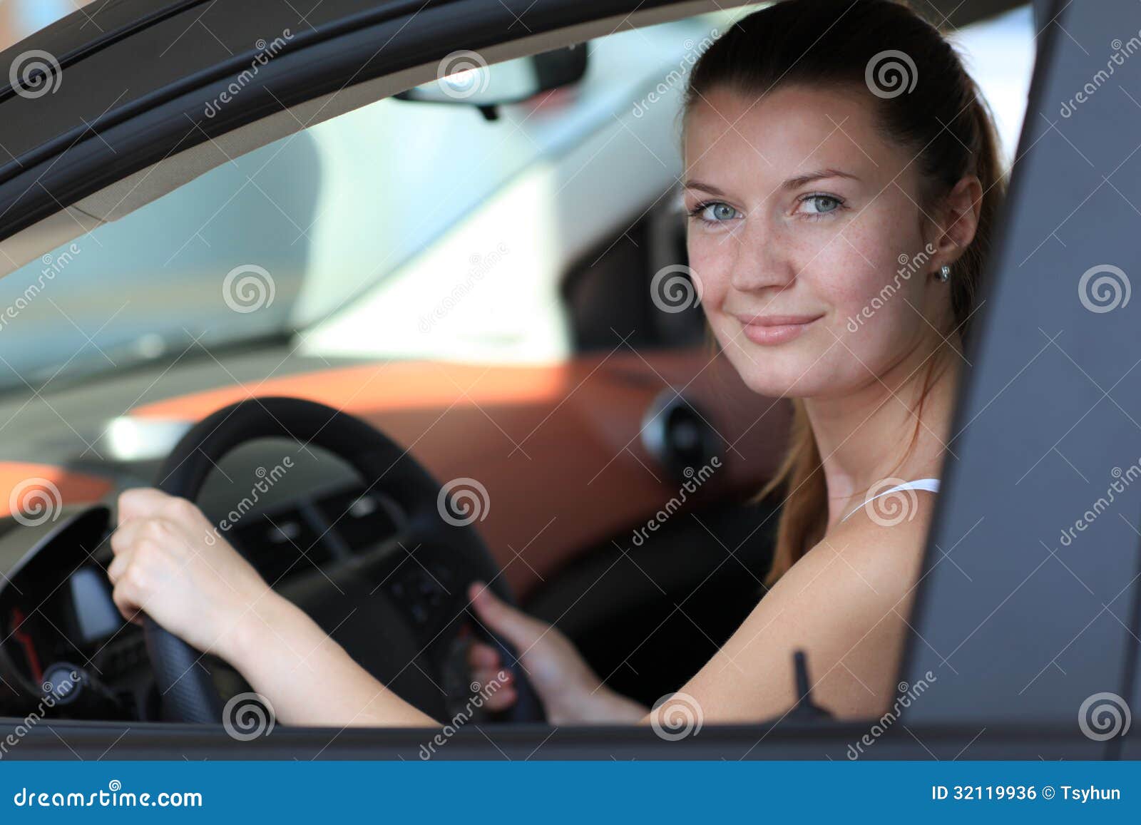 Driver stock photo. Image of beautiful, automobile, door - 32119936