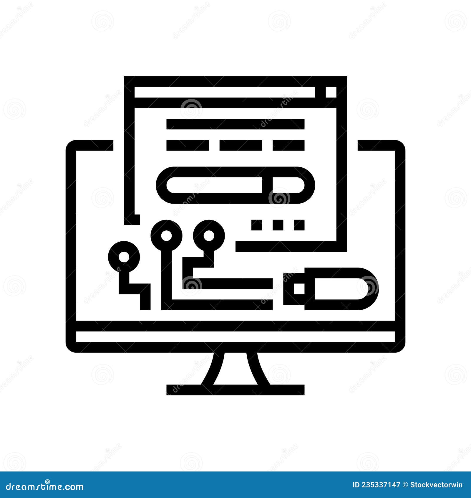 Driver Software Line Icon Vector Illustration Stock Vector ...