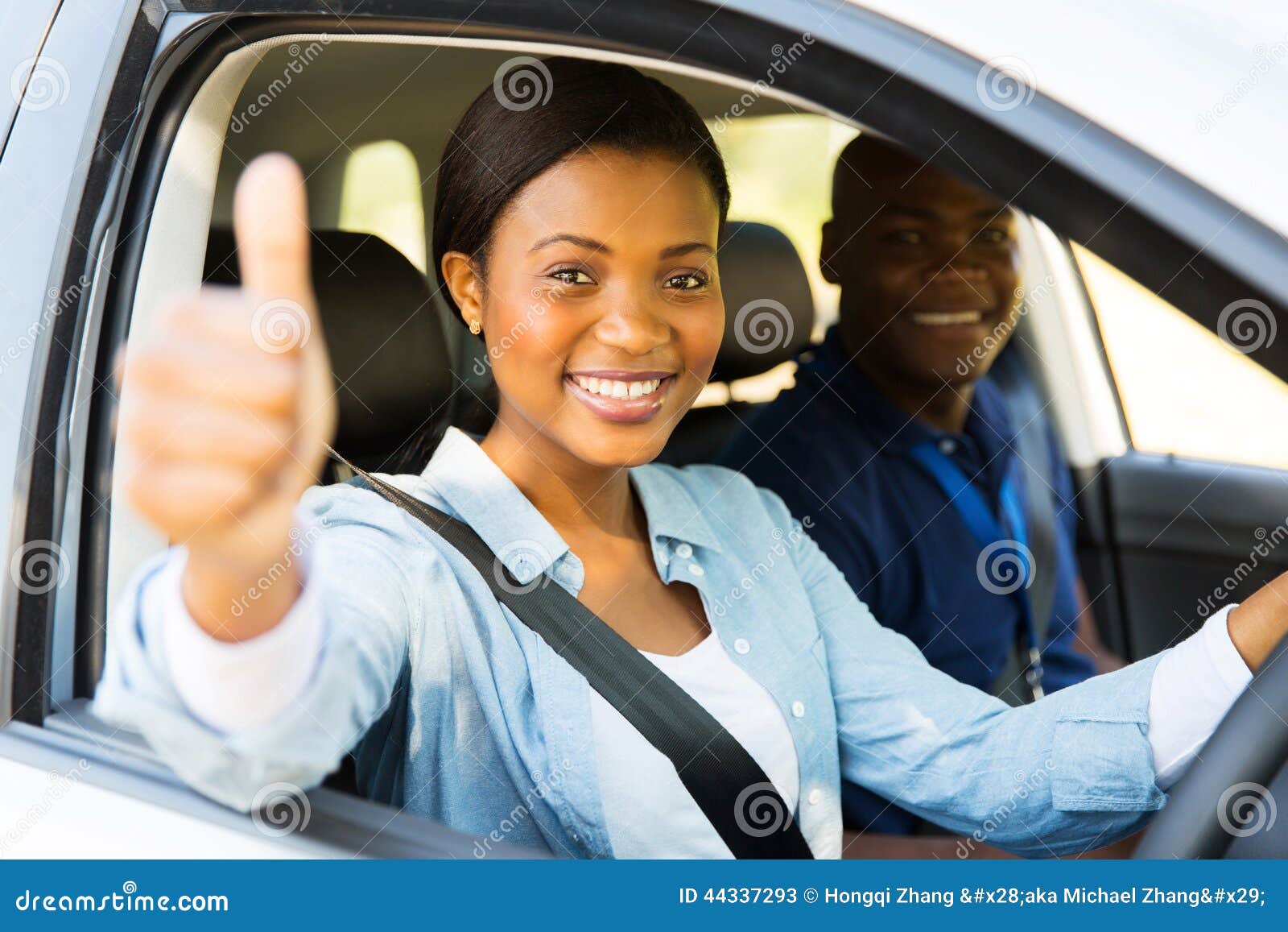 Driver thumb up stock image. Image of instructor, afro - 44337293