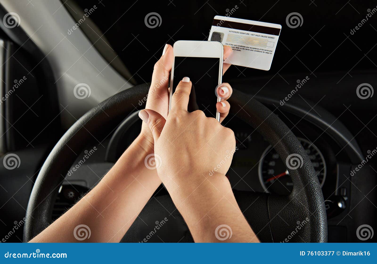 Driver using credit card stock image. Image of commerce - 76103377