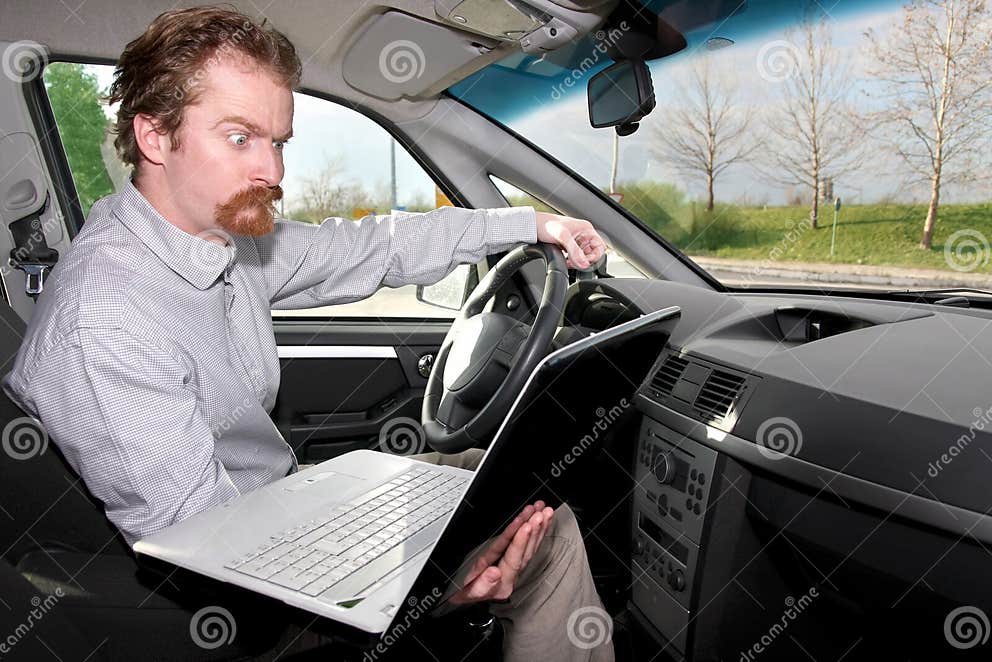 Driver using gps laptop stock photo. Image of computer - 8552970