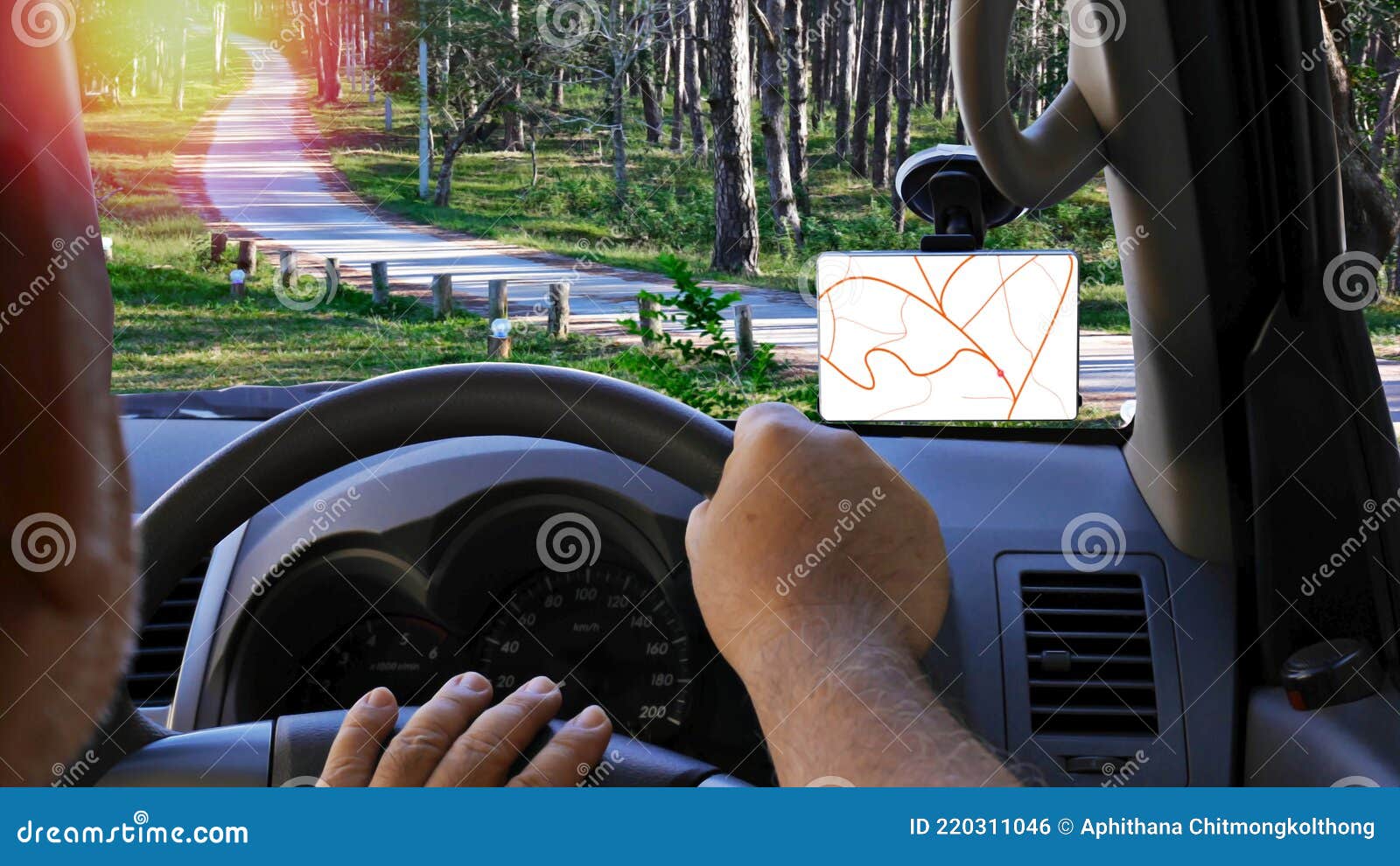 Driver drive GPS stock photo. Image of salon, technology - 220311046