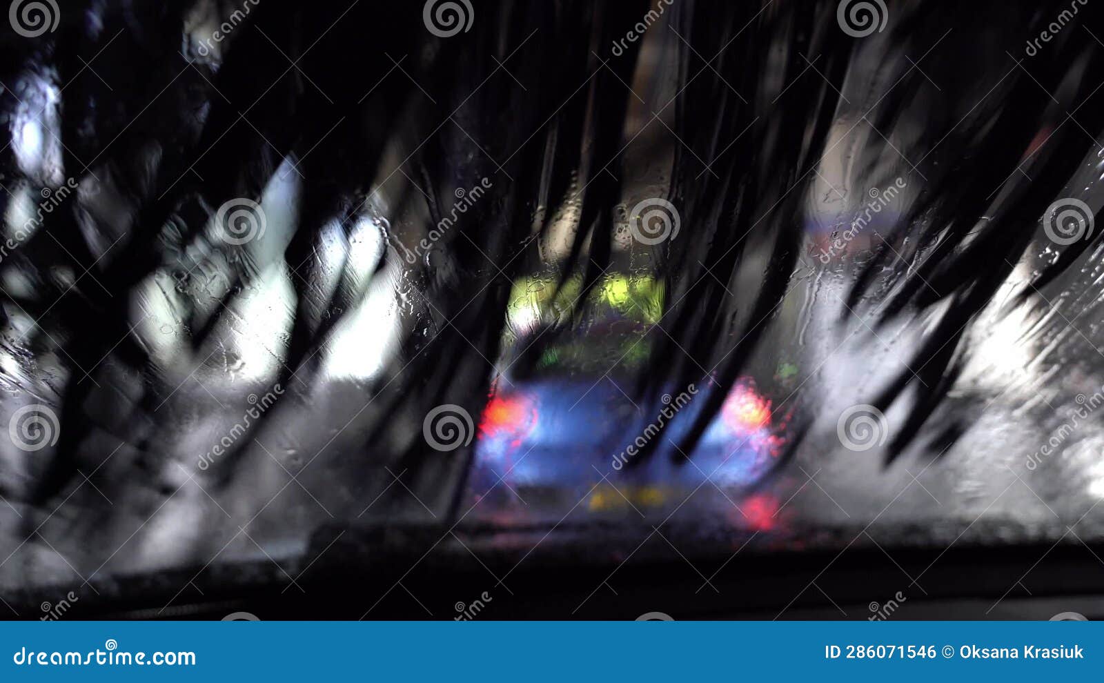 Driver View Looking Out through the Windshield while Going through an ...