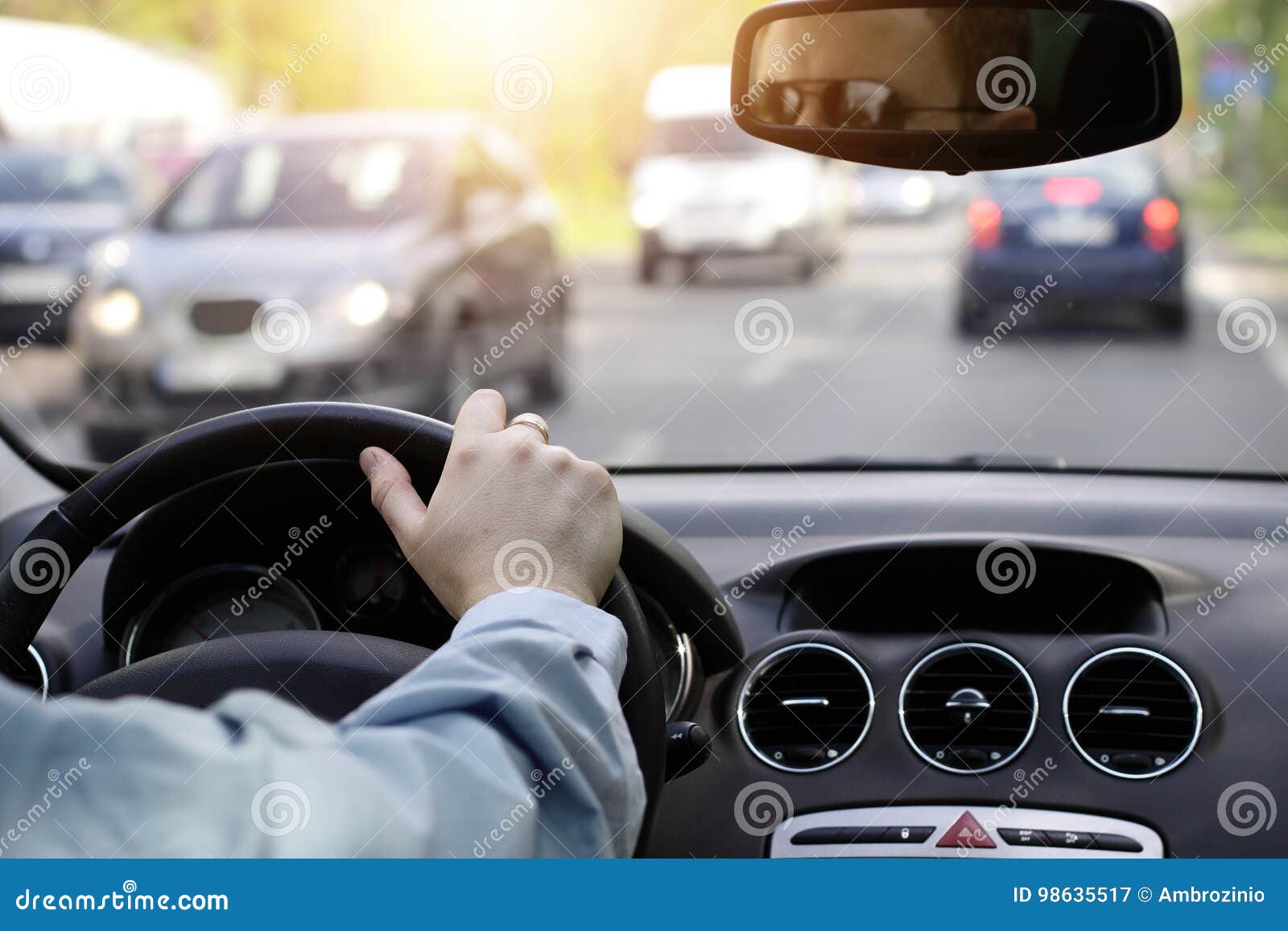 The Driver Waits in a Big Traffic Jam Stock Image - Image of city, fast ...